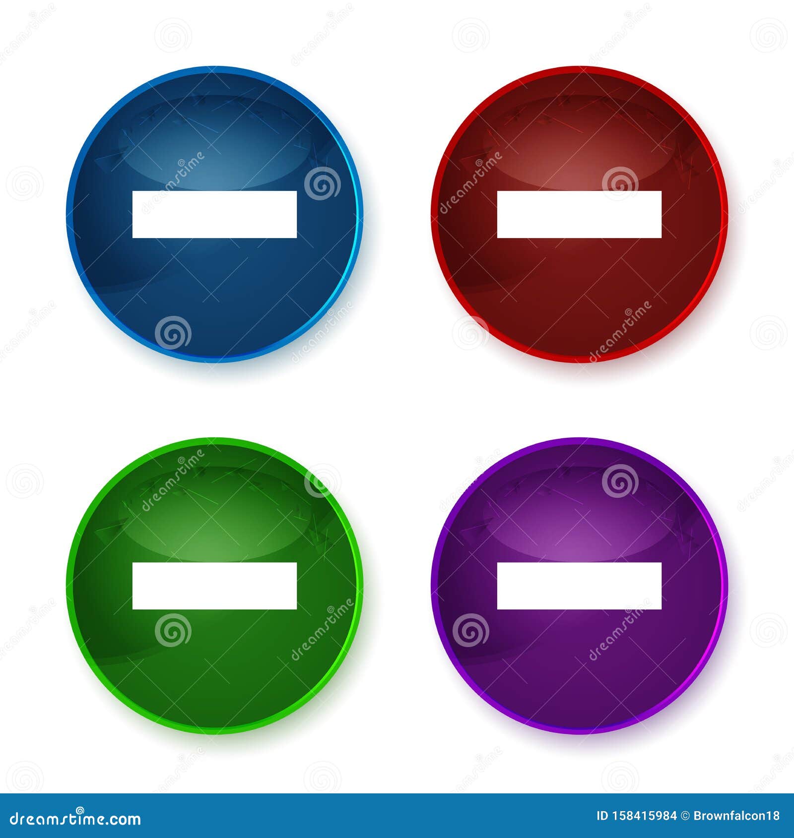 Minus Icon Shiny Round Buttons Set Illustration Stock Vector ...