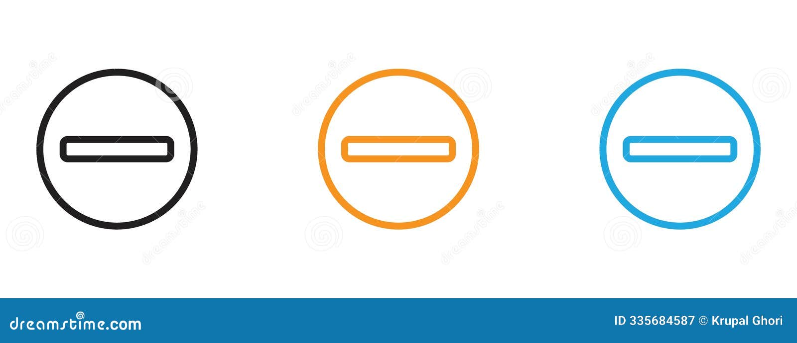 Minus Icon Thin Line Illustration Set Stock Vector - Illustration of ...