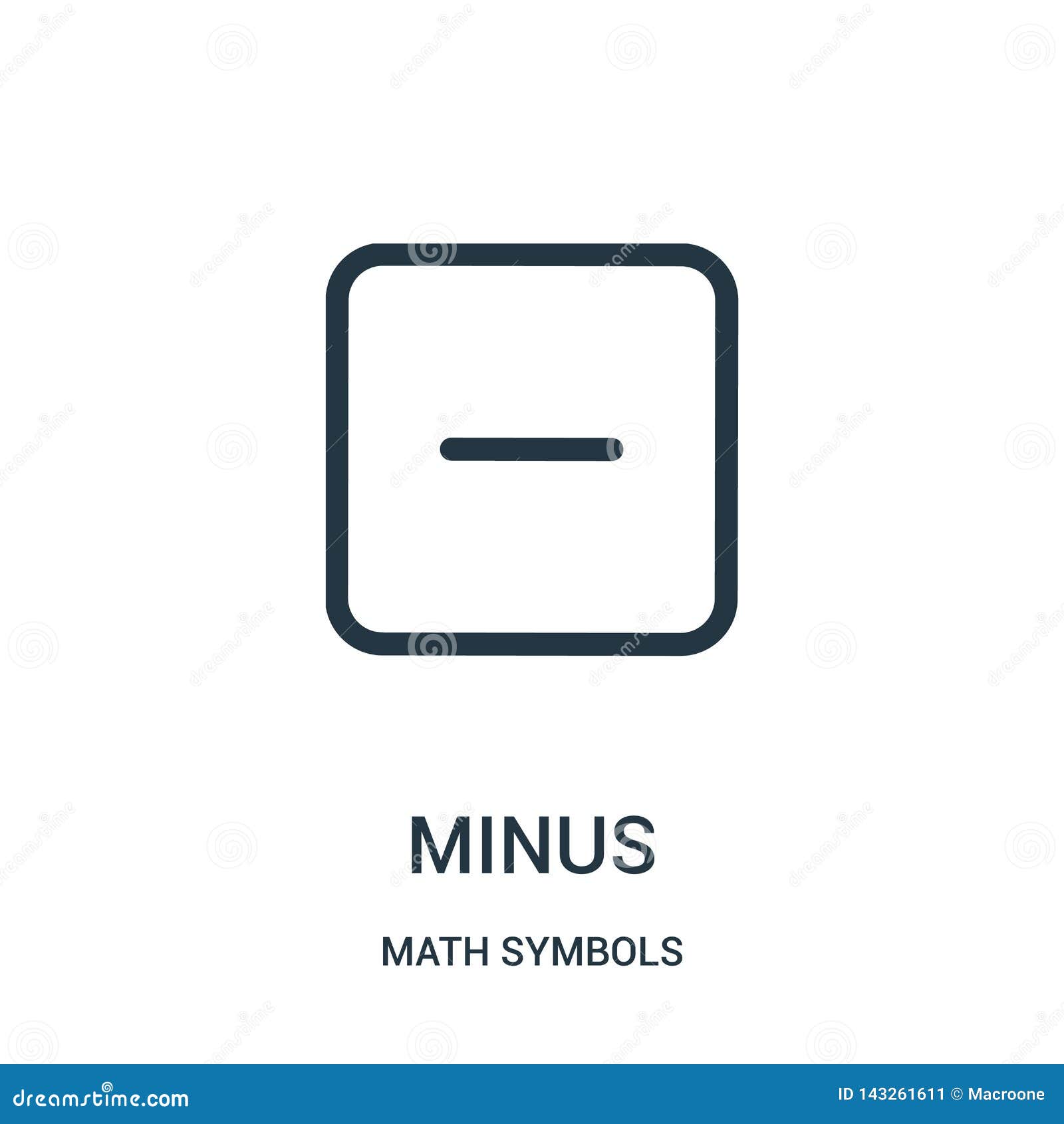 Minus Icon Vector from Math Symbols Collection. Thin Line Minus Outline ...