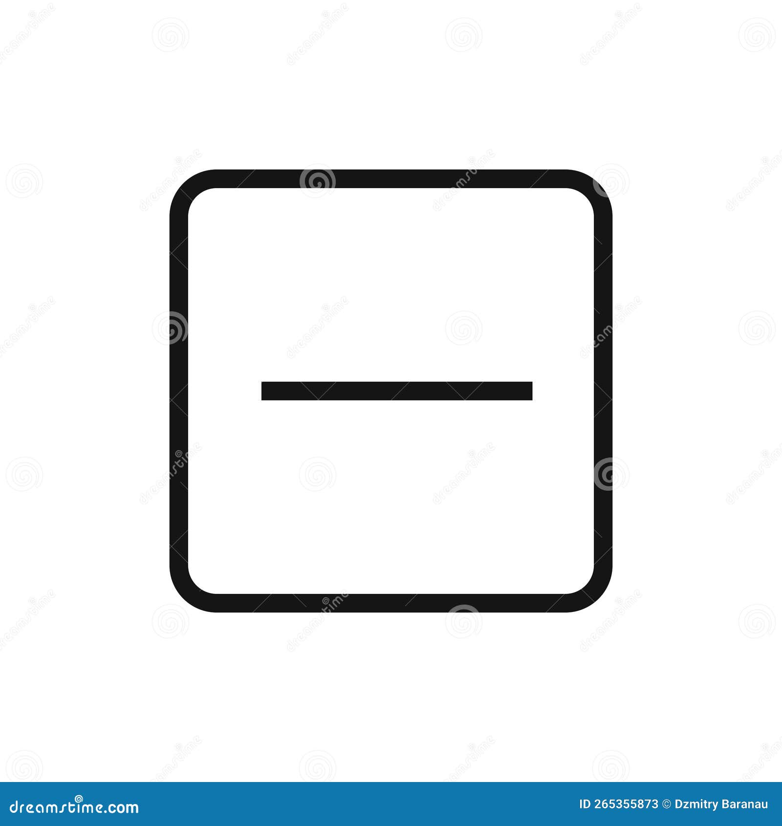 Minus Line Icon Isolated on White Background. Black Flat Thin Icon on ...