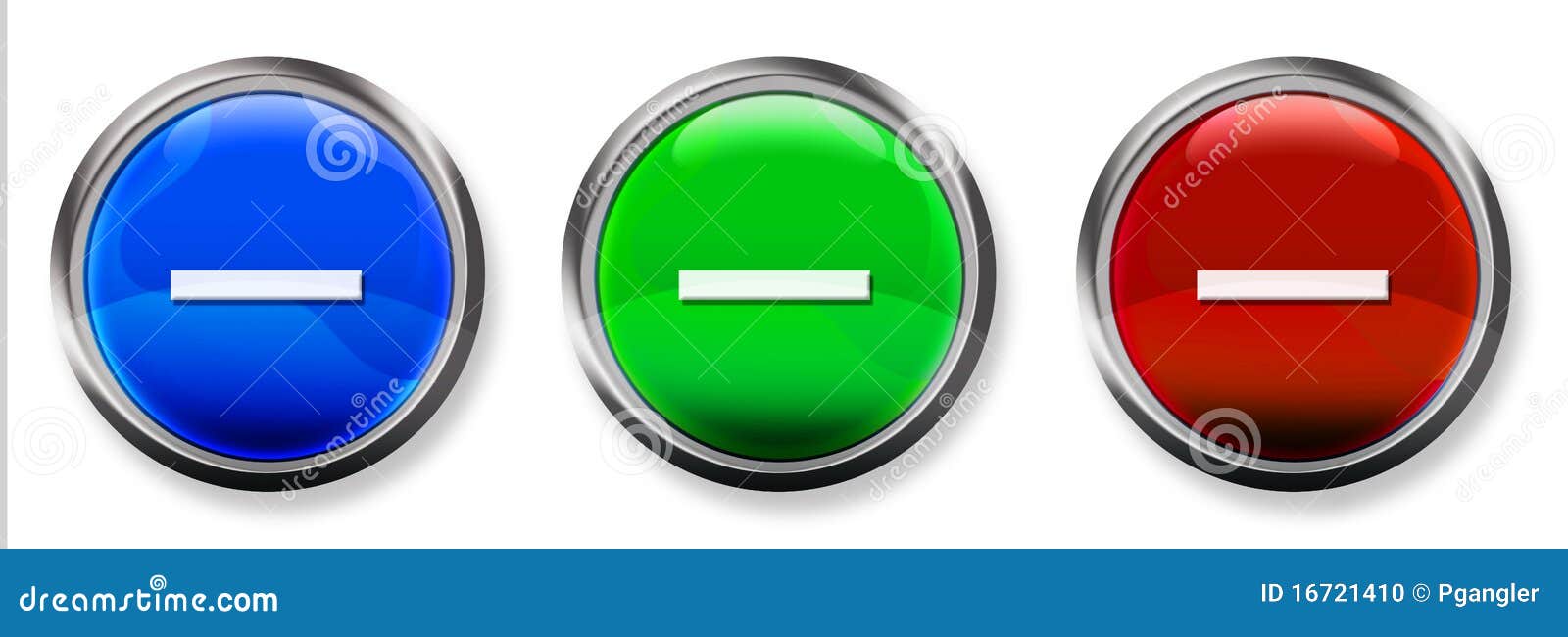 Minus Sign 3-D RGB Button stock illustration. Illustration of blue ...