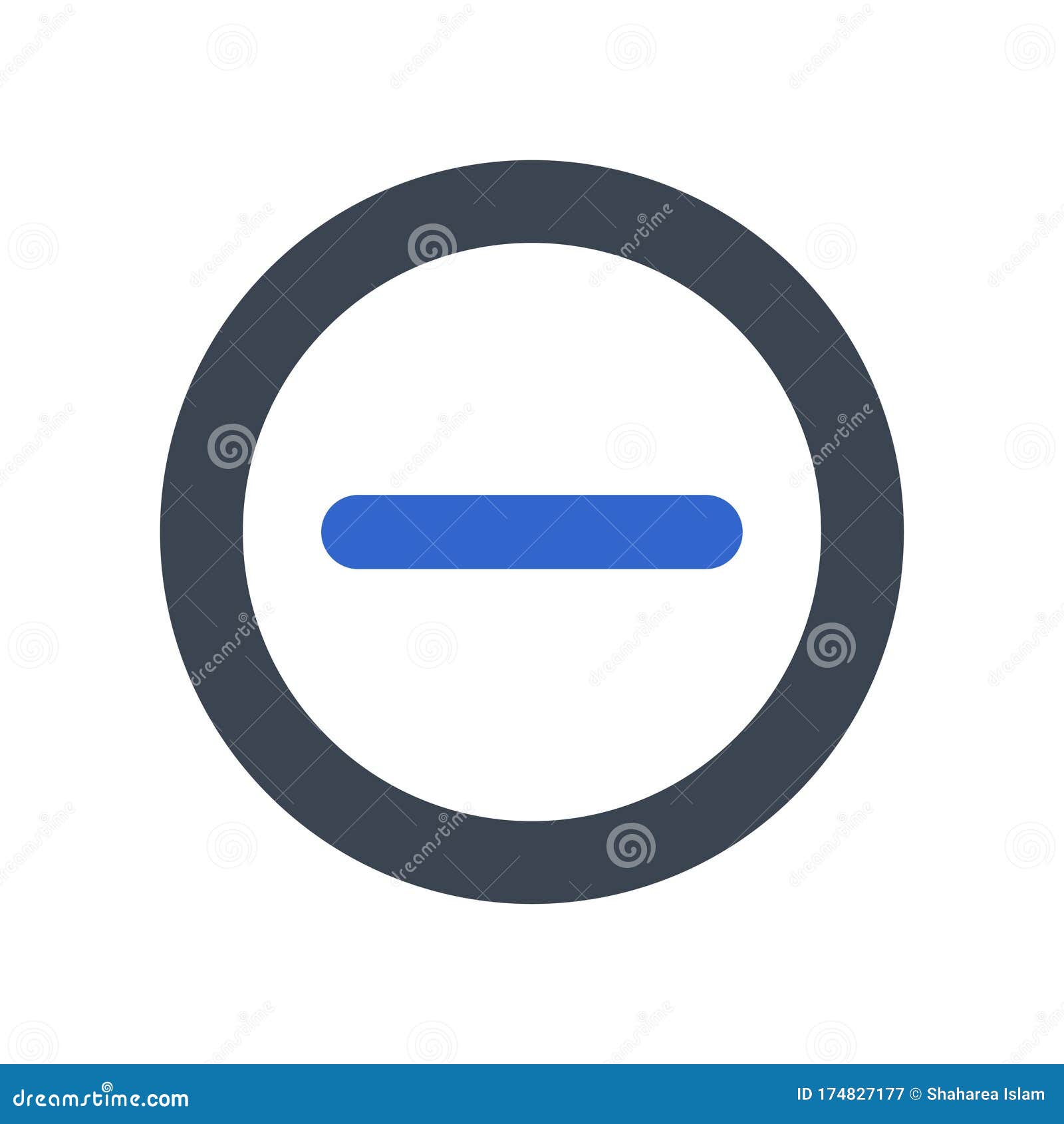 Minus sign icon stock vector. Illustration of exit, circle - 174827177