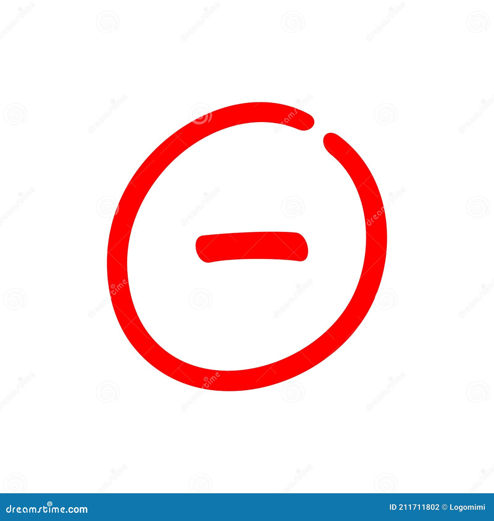 Minus Sign Inside a Circle, Negative Symbol Illustration - Vector Stock ...
