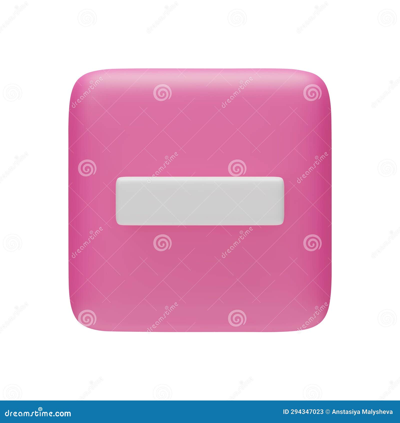 Minus Sign on Pink Square Button, 3d Mathematical Symbol Stock Vector ...