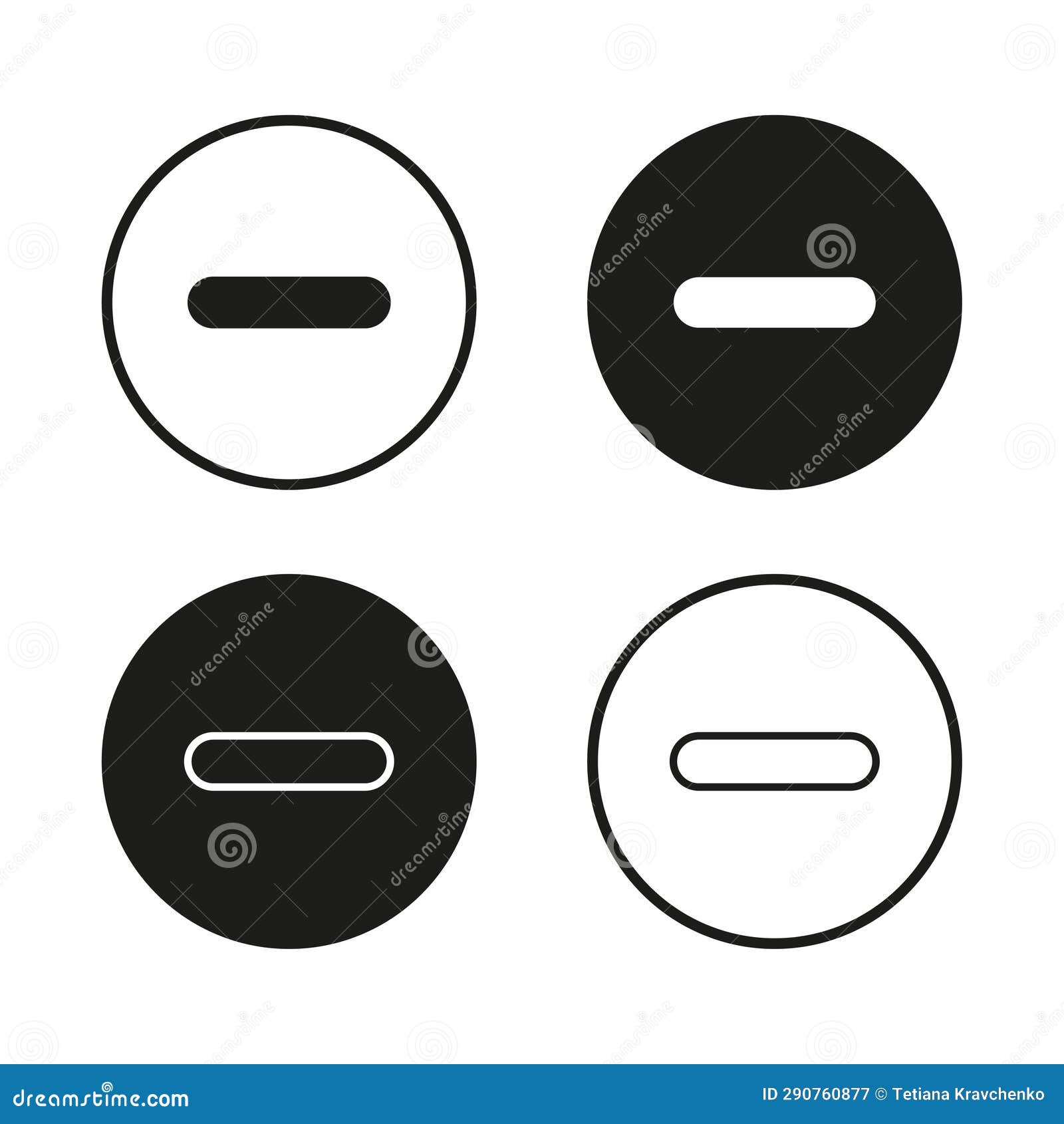 Minus Symbol Icon Set. Vector Illustration. EPS 10 Stock Illustration ...