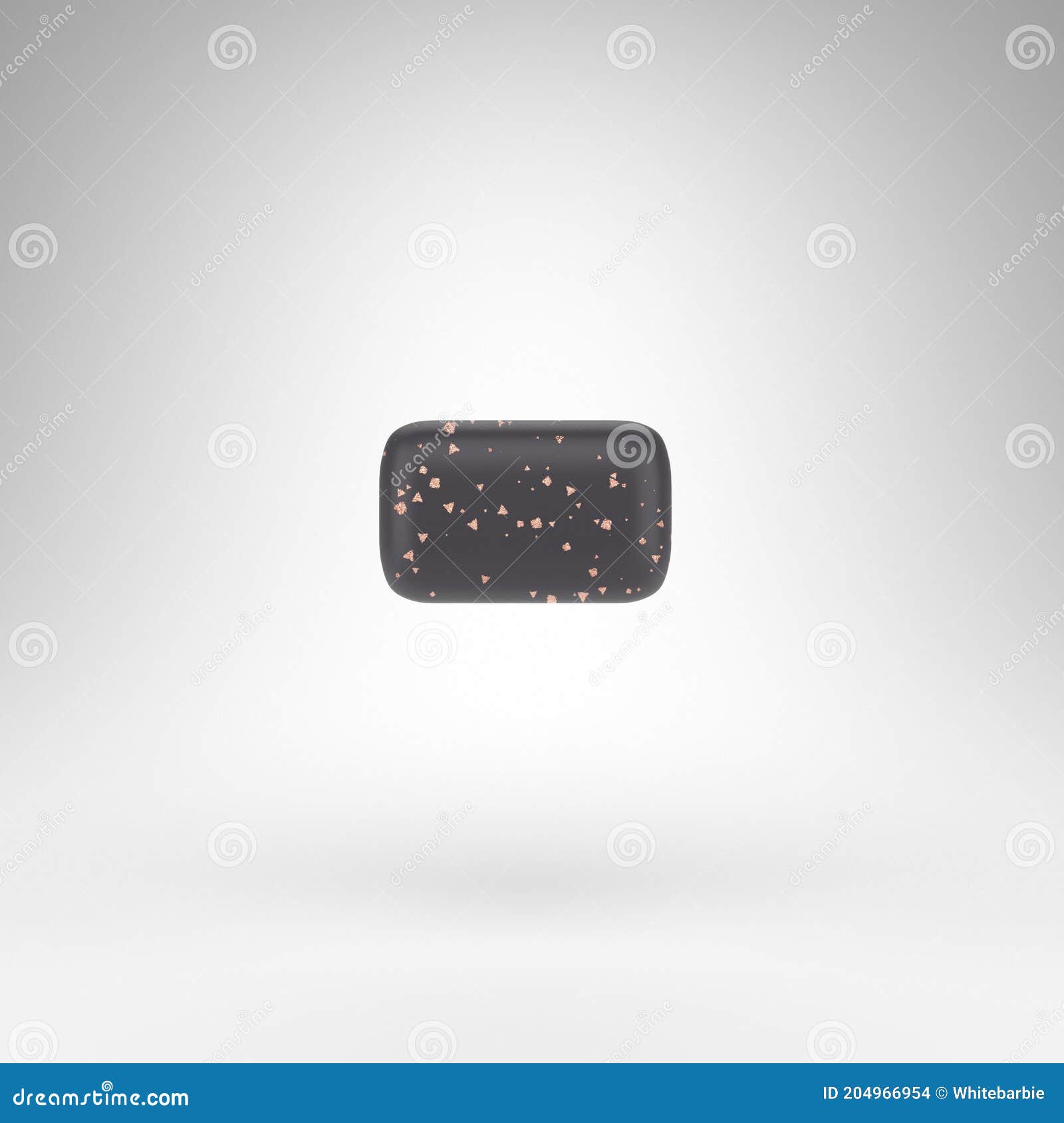 Minus Symbol on White Background. Black Matte 3D Sign with Copper Dots ...