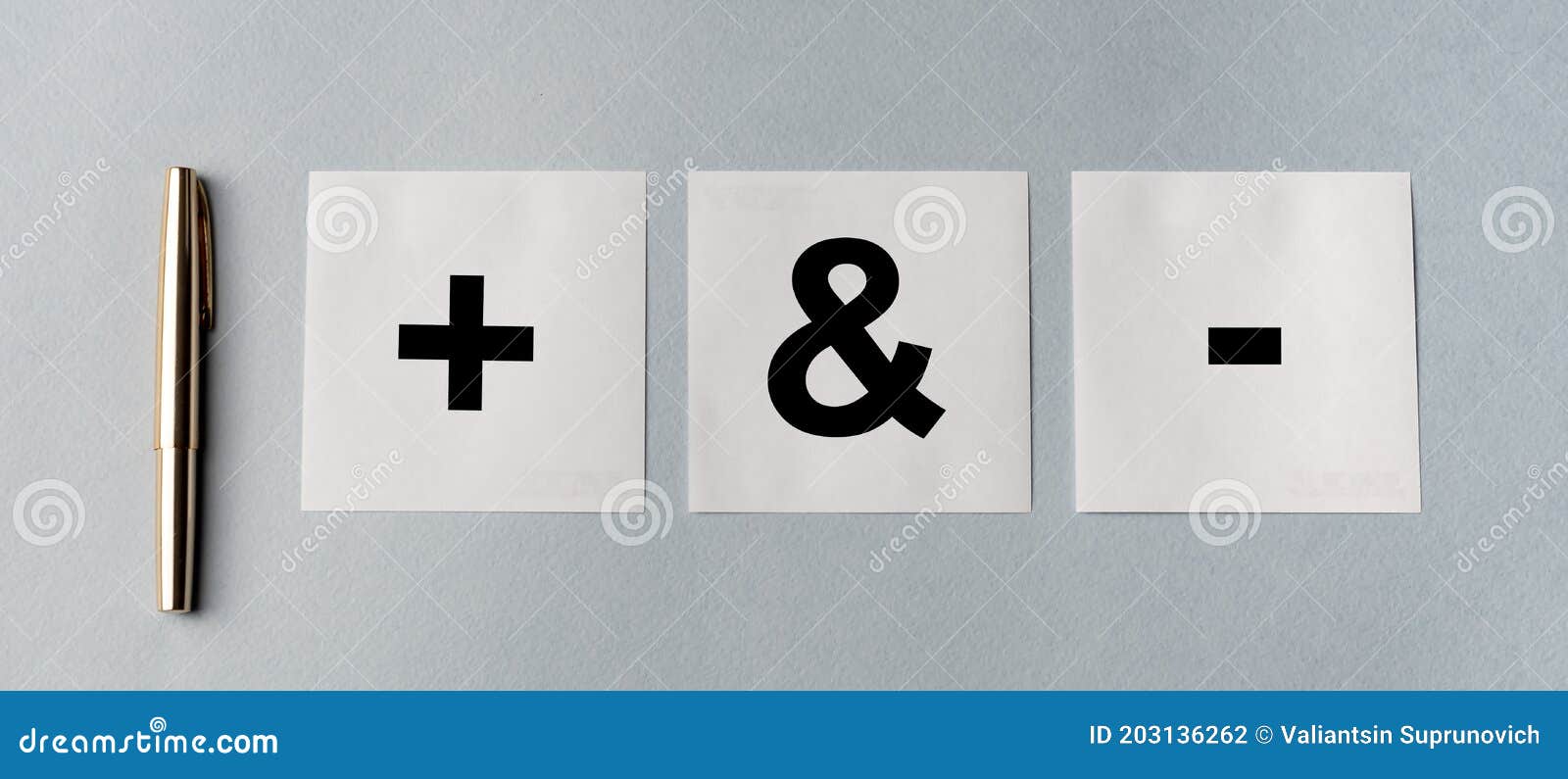Minus Vs Plus Signs, Comparison of Opposites, Positive Vs Negative ...