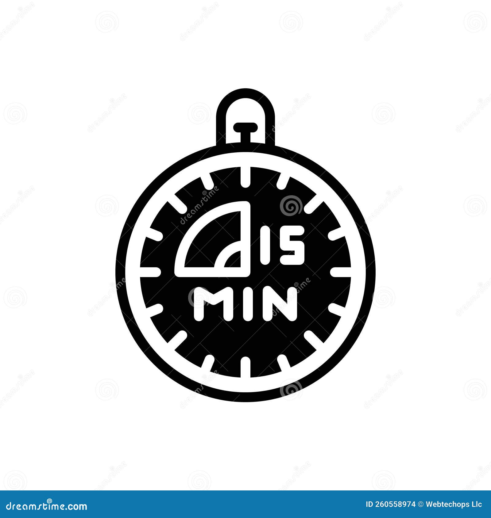 Black Solid Icon for Minute, Clock and Hour Stock Vector - Illustration ...