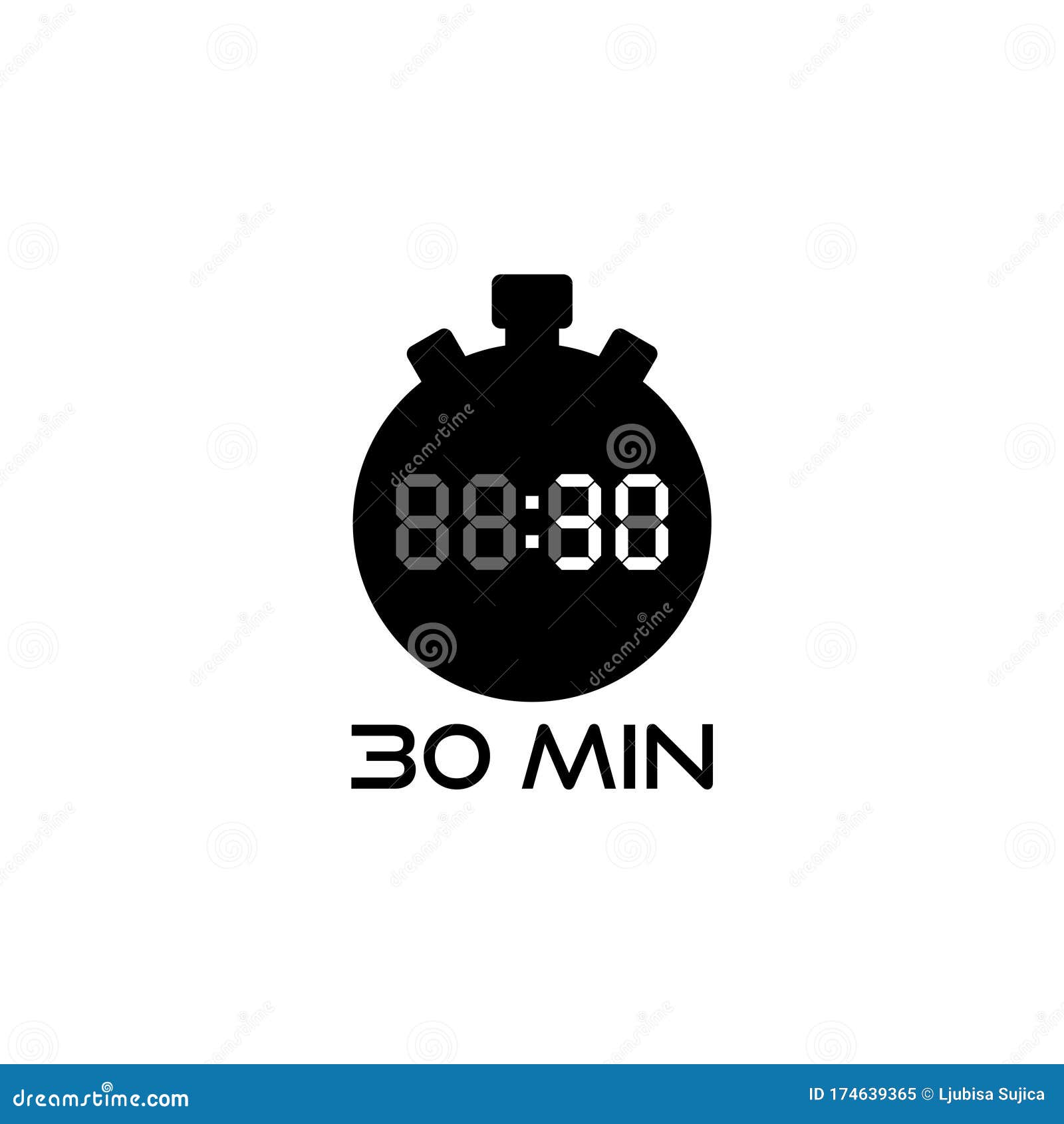 30 Minute Icon Isolated on White Background Stock Vector - Illustration ...