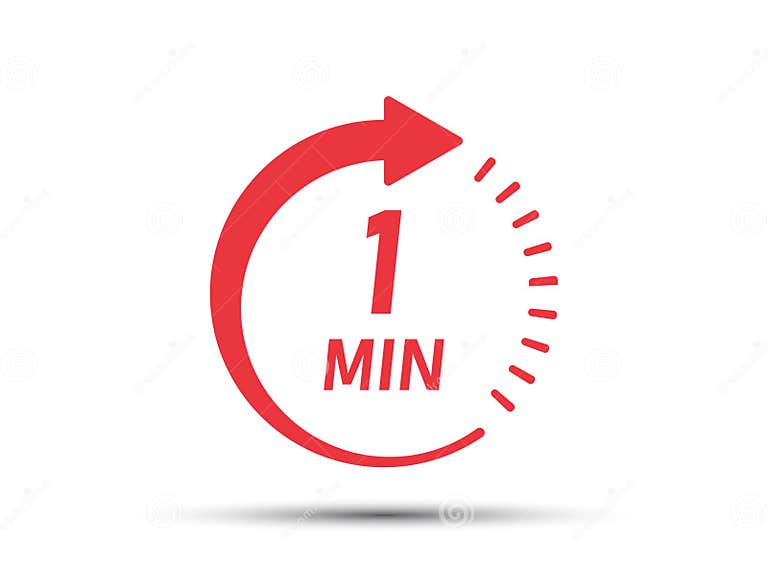 1 Minute on Stopwatch Icon in Flat Style. Clock Face Timer Vector ... 1 Minute on Stopwatch Icon in Flat Style. Clock Face Timer Vector ...