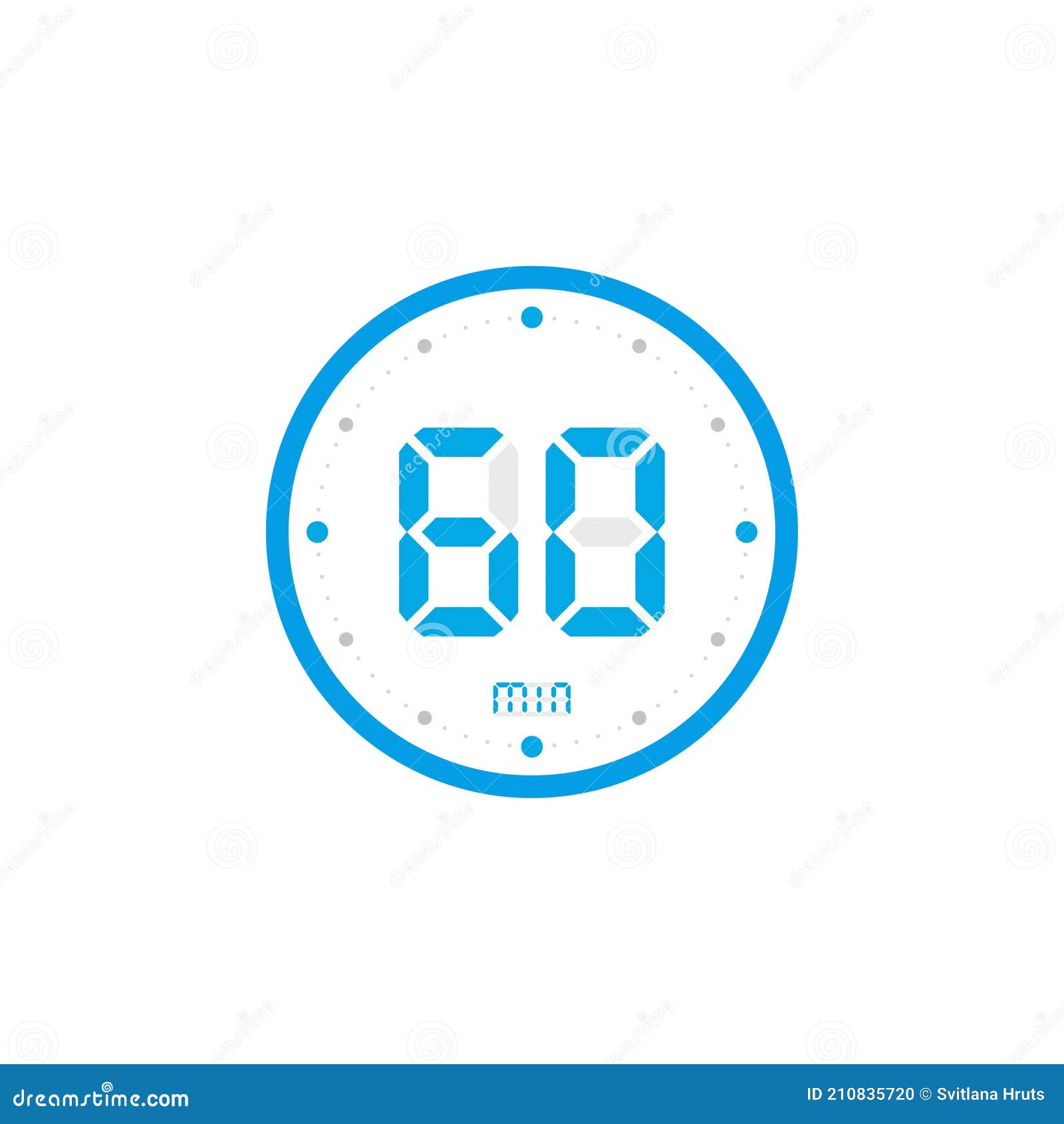 60 Minute. Timer, Clock, Stopwatch Isolated Blue Icons on White ...