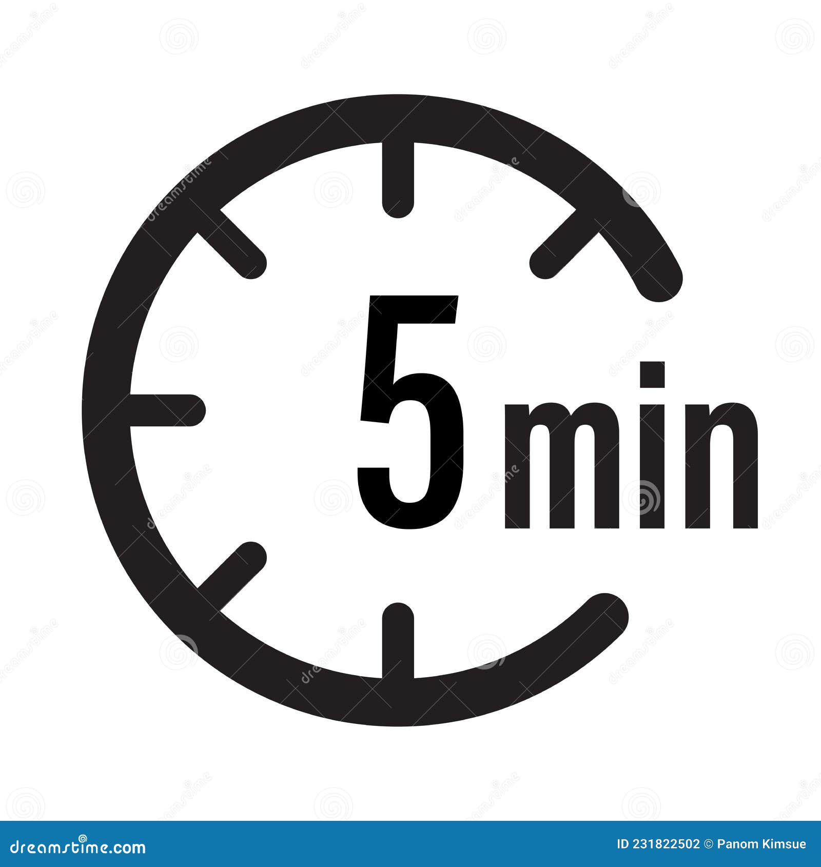 5 Minute Timer Countdown Icon Vector for Graphic Design, Logo, Website ...