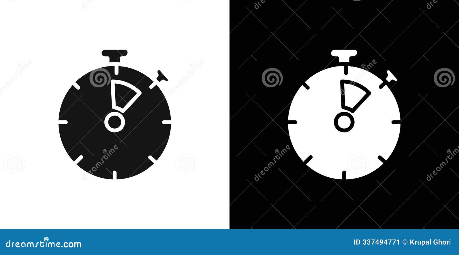 Minute Timer Icon Black And White Vector Outline Sign | CartoonDealer ...