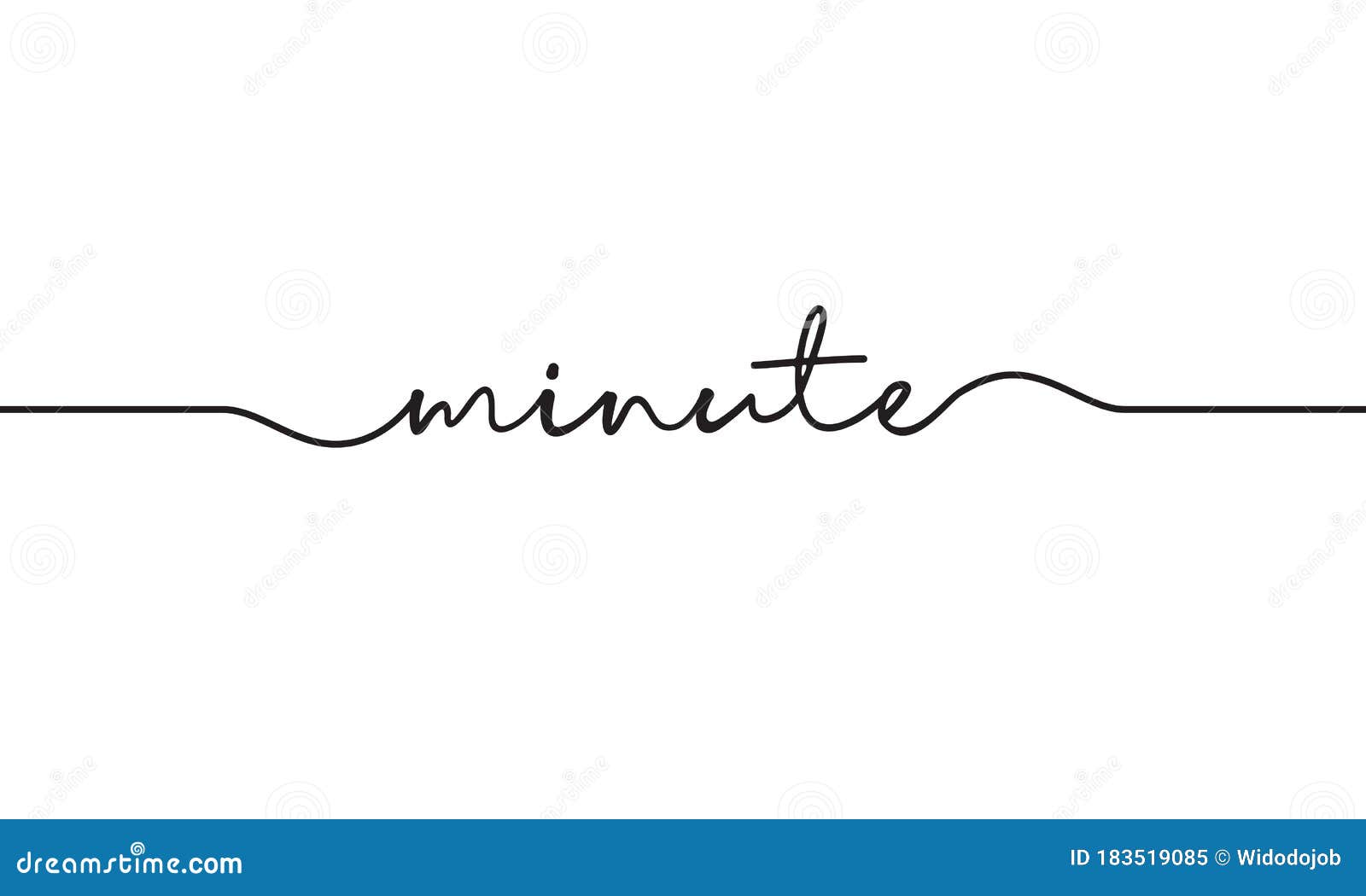Minute word handwritten stock vector. Illustration of print - 183519085