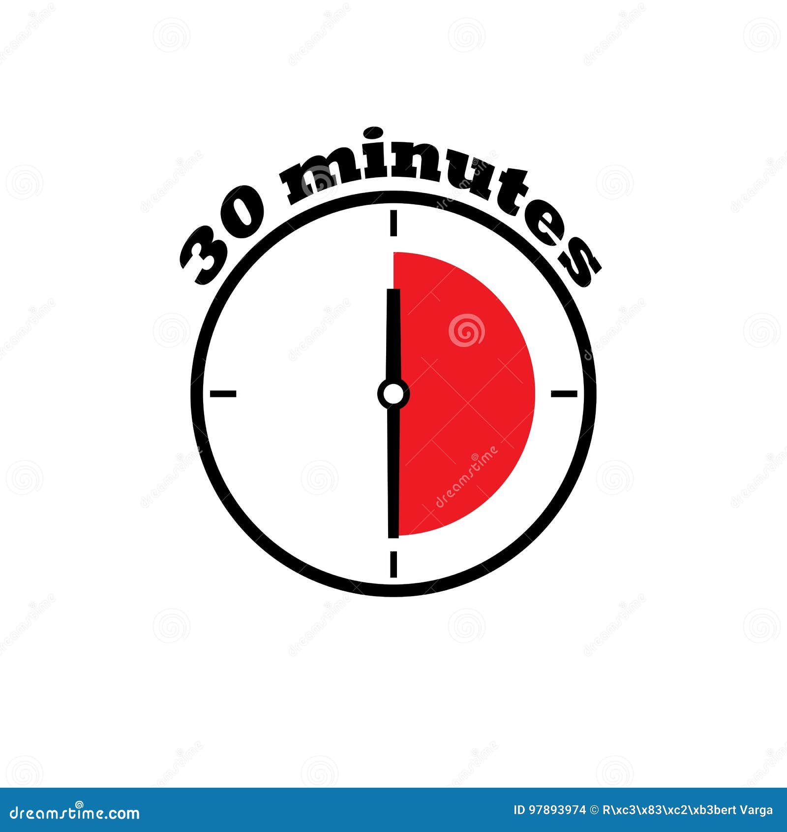 30 minutes clock dial stock vector. Illustration of clock - 97893974