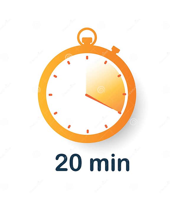 20 minutes clock icon stock vector. Illustration of time - 273990837