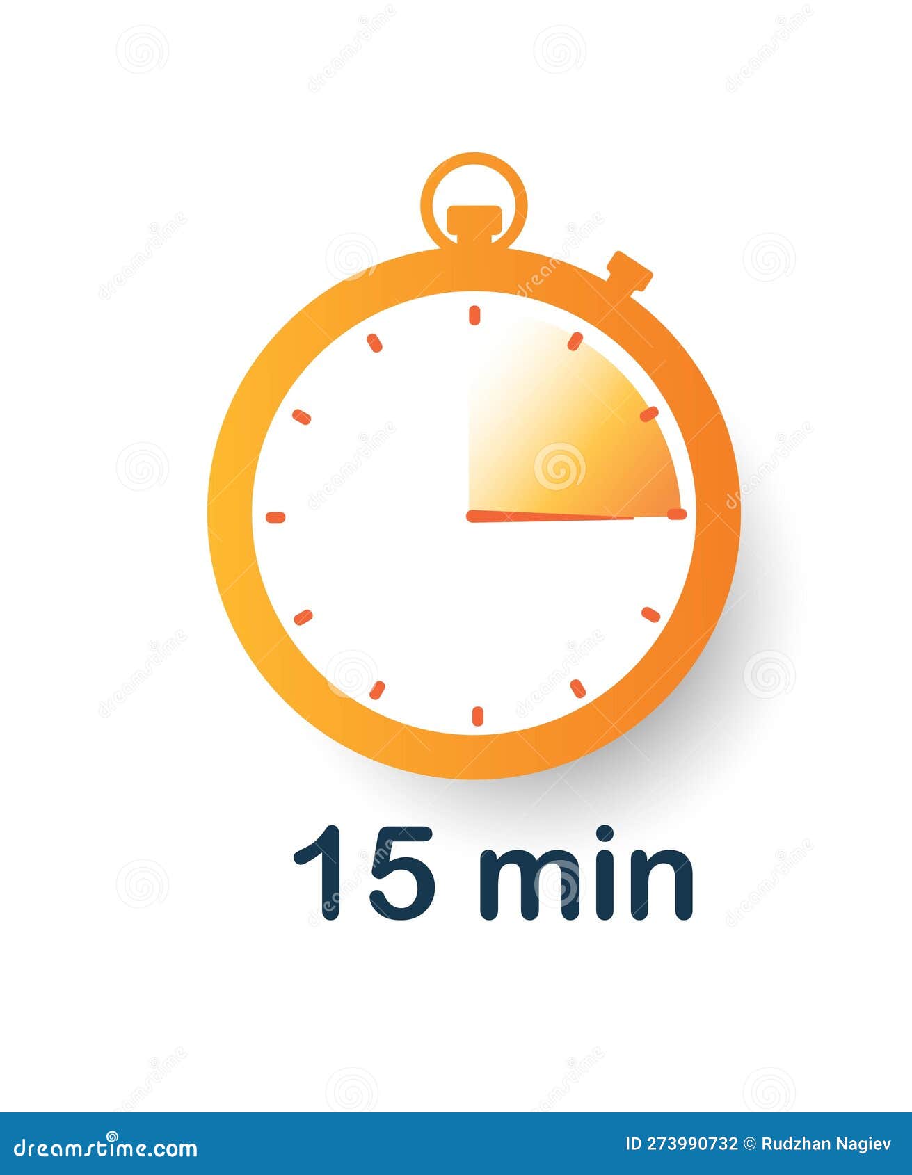 15 minutes clock icon stock vector. Illustration of arrow - 273990732