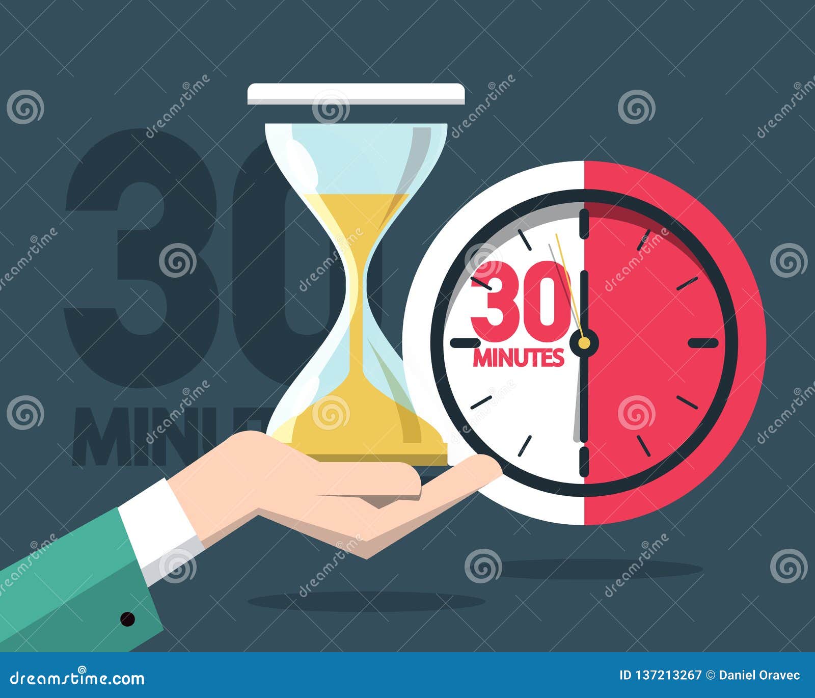 30 Minutes Clock Timer Vector Time Symbol With Hourglass ... 30 Minutes Clock Timer Vector Time Symbol With Hourglass ...