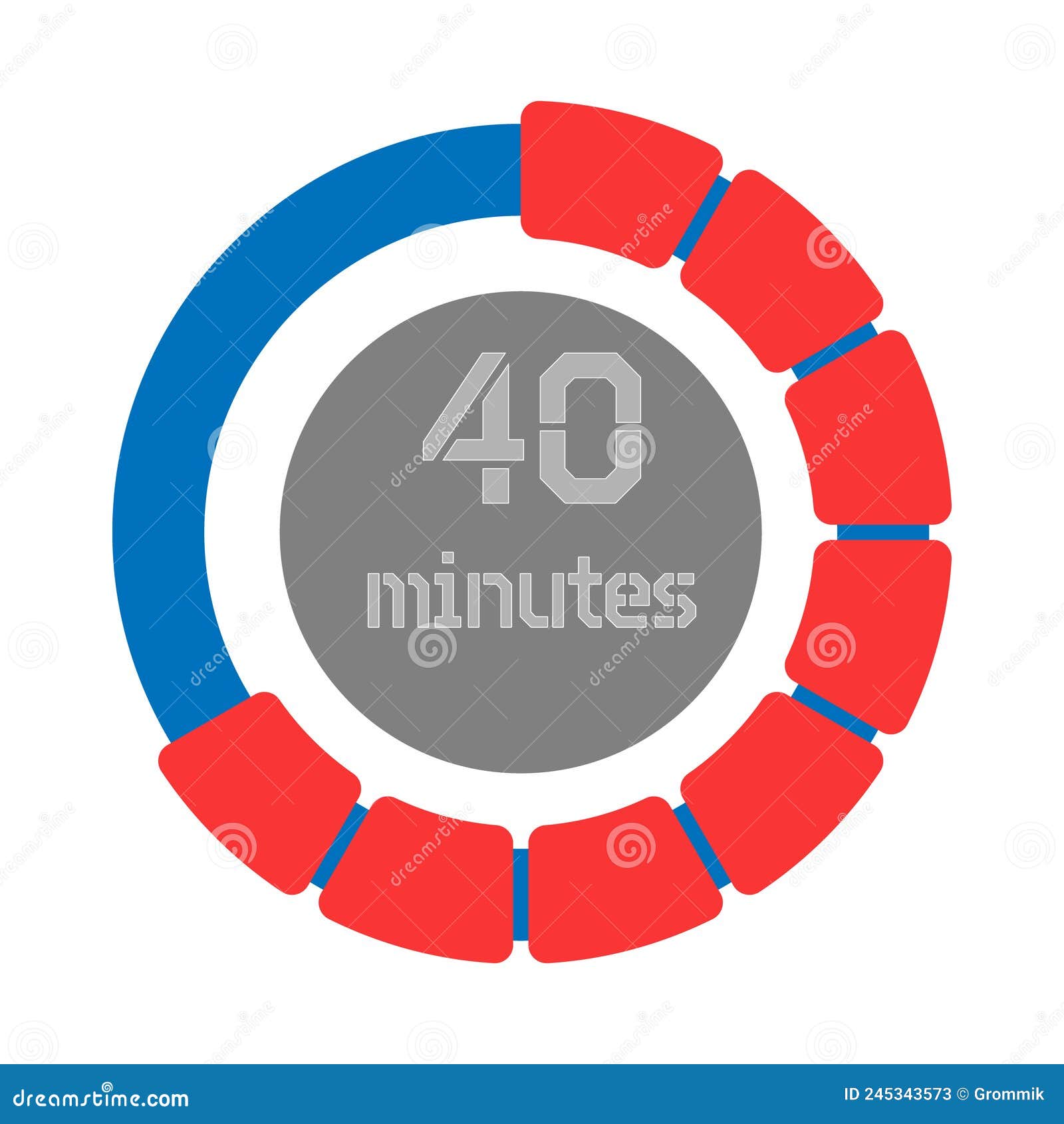 40 Minutes. Creative Design of the Dial with Time Indication Stock ...