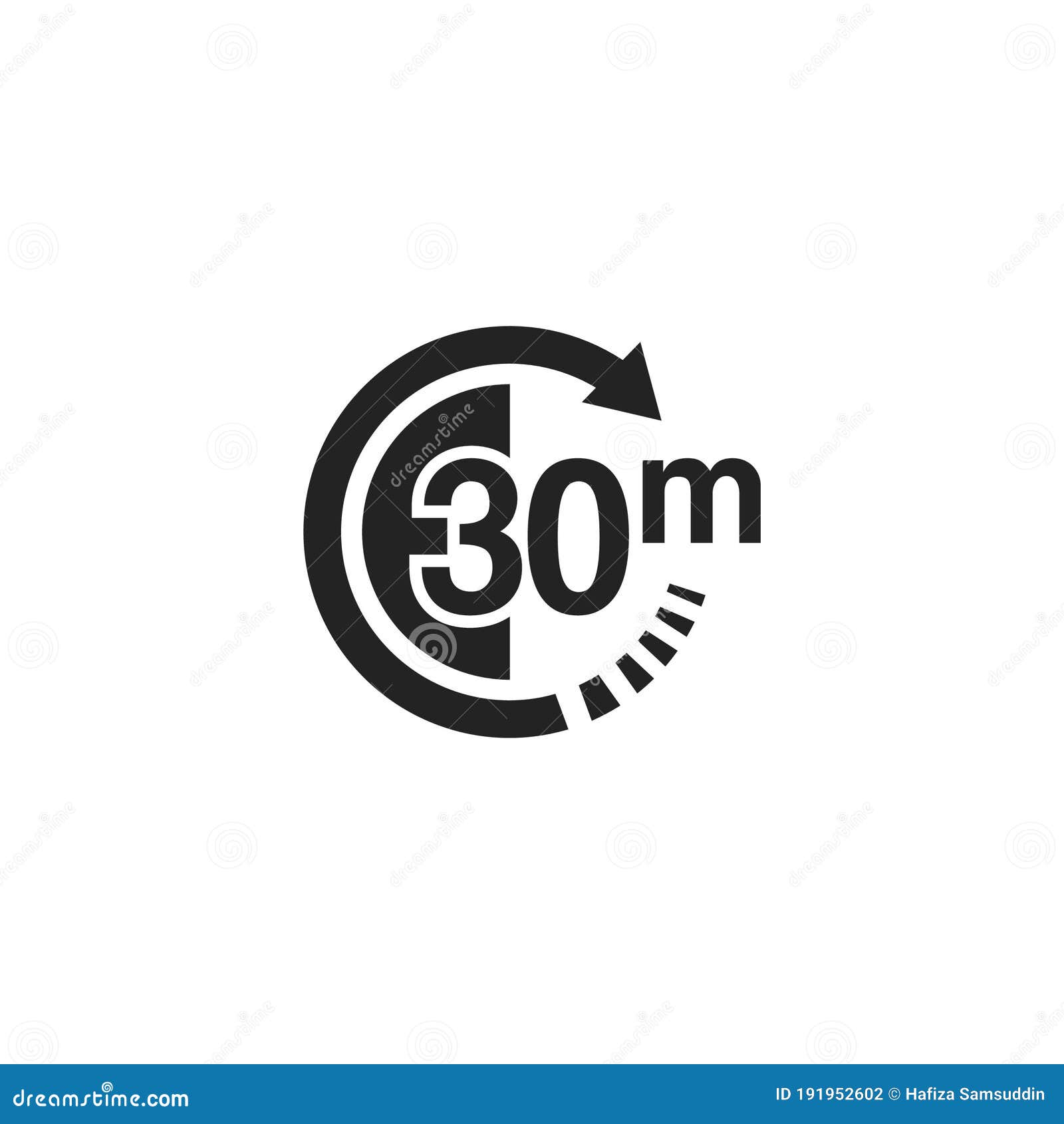 30 Minutes Icon. Vector Illustration Decorative Design Stock Vector ...