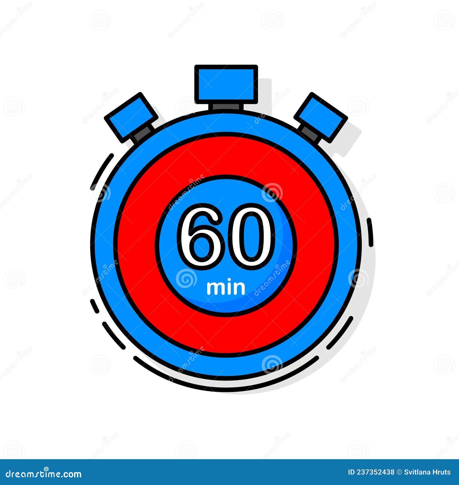60 Minutes Left. Timer, Clock, Stopwatch Isolated Icon. Note the ...