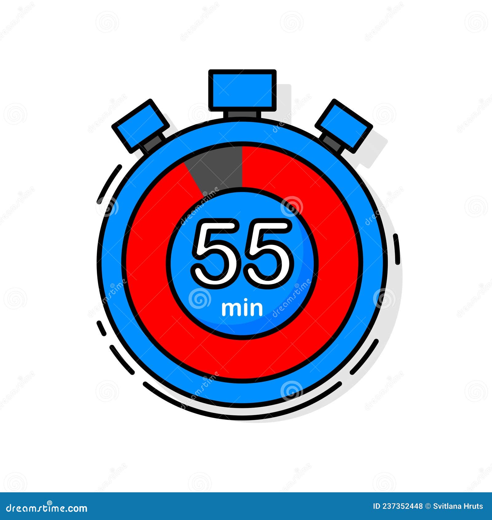 55 Minutes Left. Timer, Clock, Stopwatch Isolated Icon. Note the ...