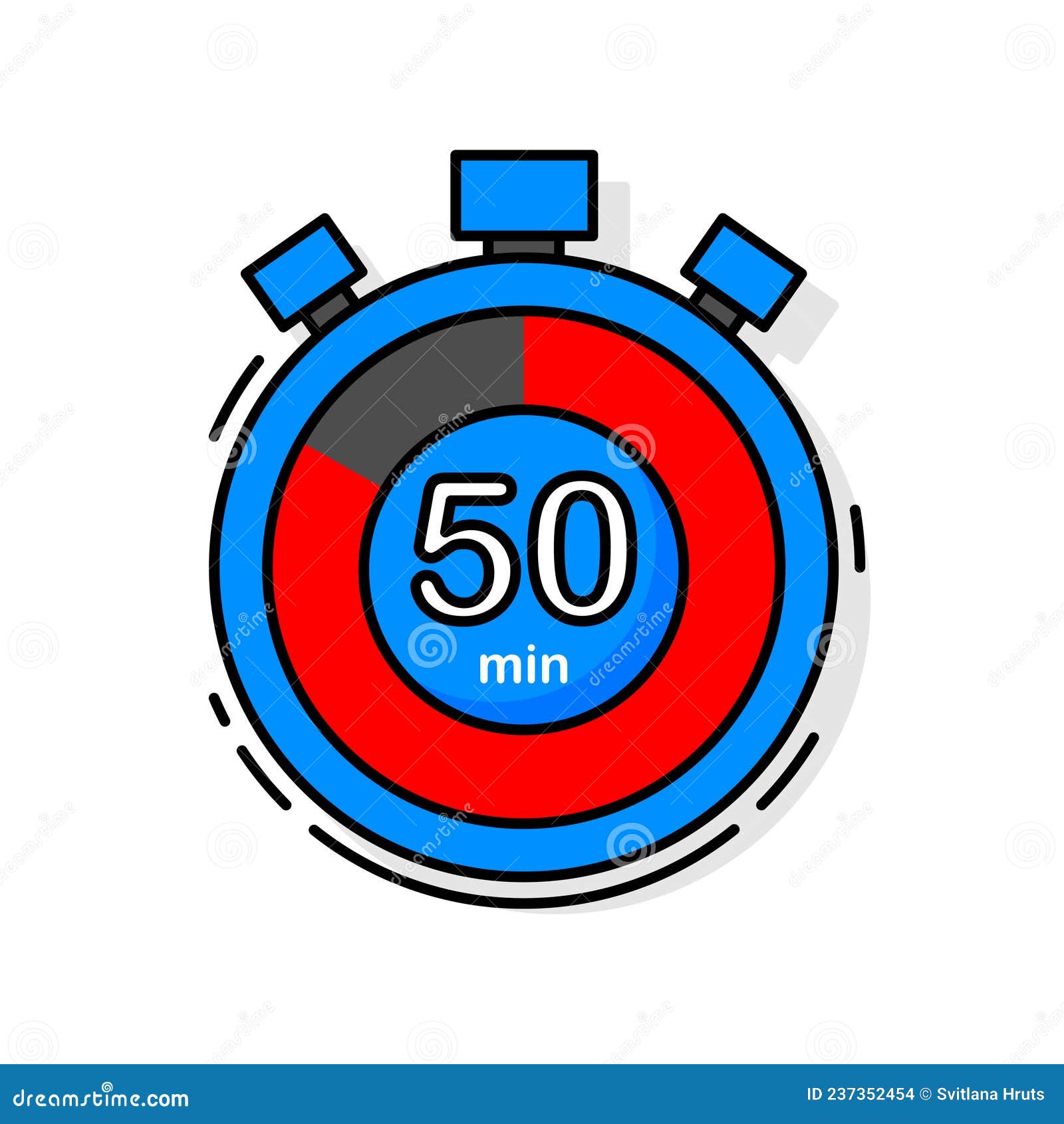 50 Minutes Left. Timer, Clock, Stopwatch Isolated Icon. Note the ...