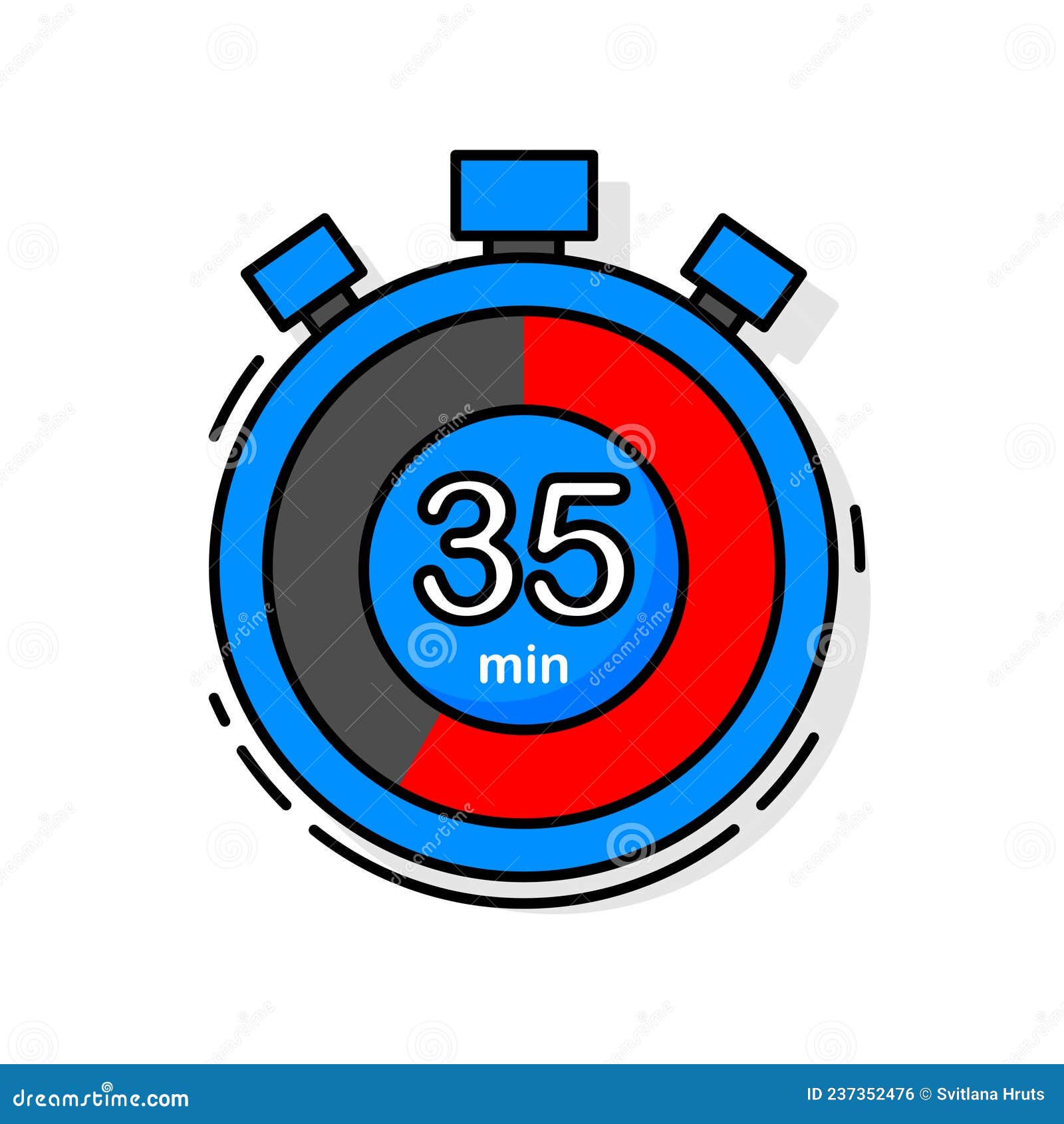 35 Minutes Left. Timer, Clock, Stopwatch Isolated Icon. Note the ...