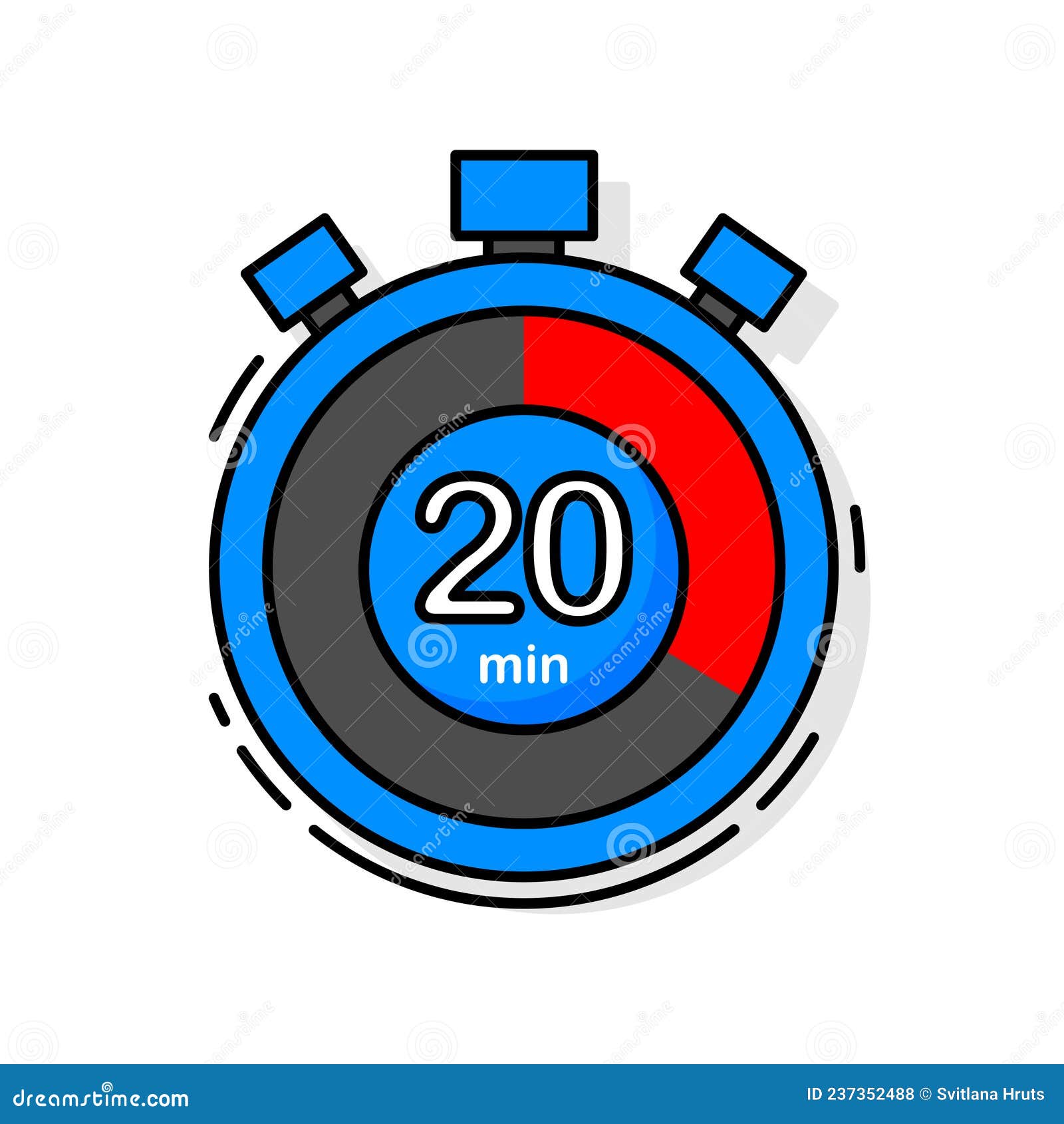 20 Minutes Left. Timer, Clock, Stopwatch Isolated Icon. Note the ...