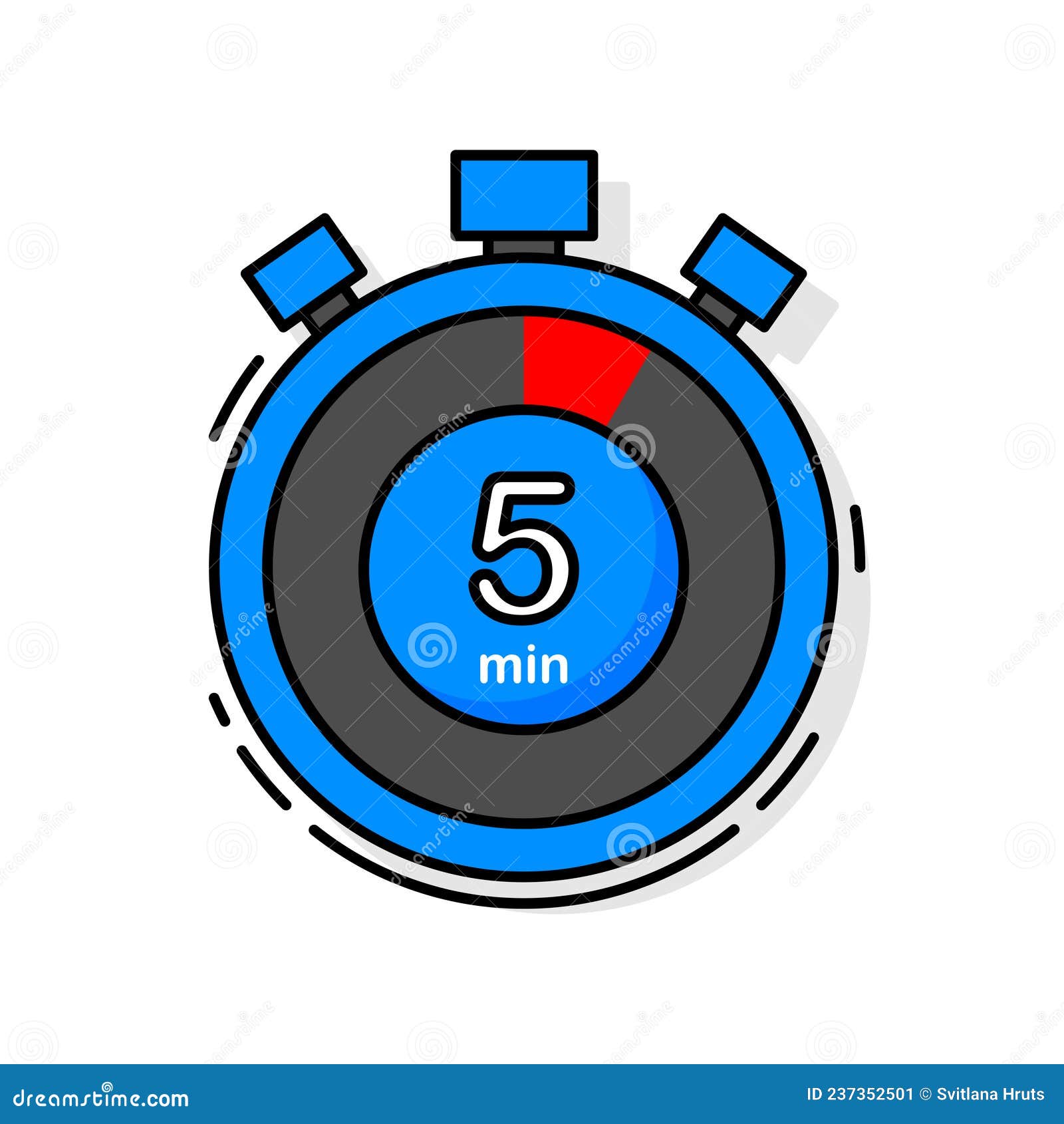 5 Minutes Left. Timer, Clock, Stopwatch Isolated Icon. Note the Cooking ...