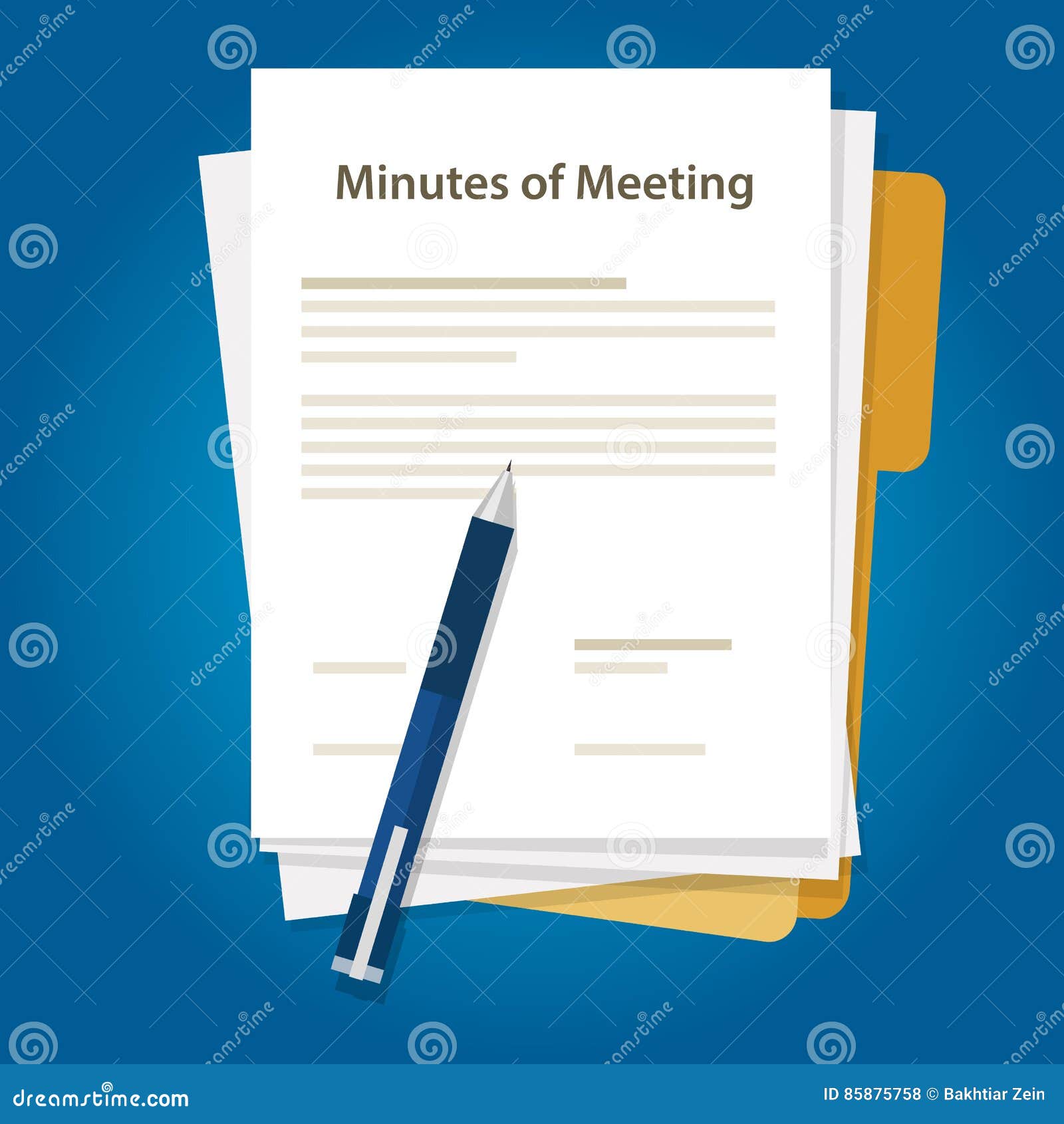 Minutes of Meeting Document Paper Write Pen about Summary of ...