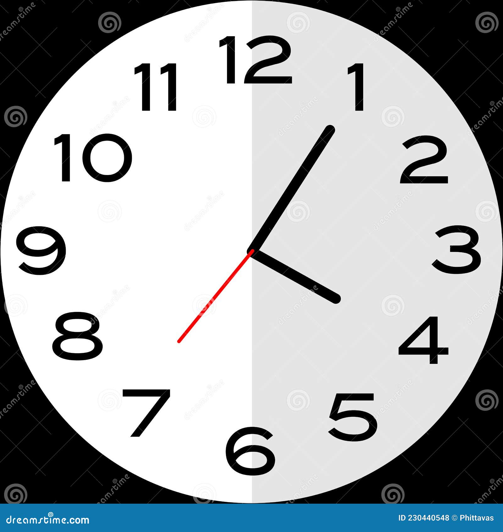 5 Minutes Past 4 O`clock Analog Clock Icon Stock Illustration ...
