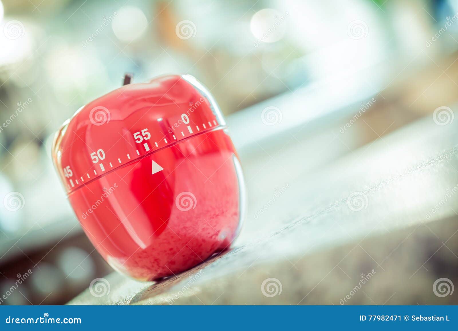55 Minutes - Red Kitchen Egg Timer in Apple Shape Stock Image - Image ...