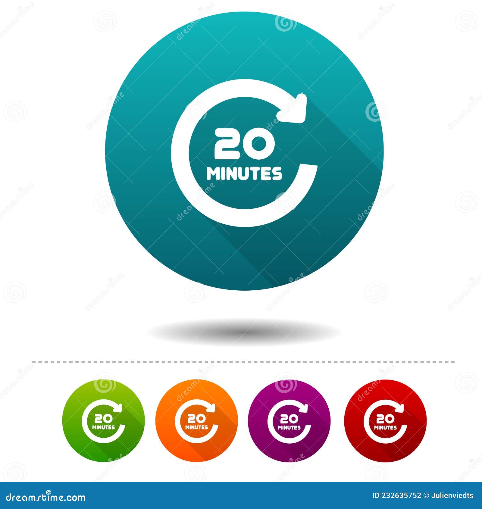20 Minutes Rotation Icon. Timer Symbol Sign Stock Illustration ...