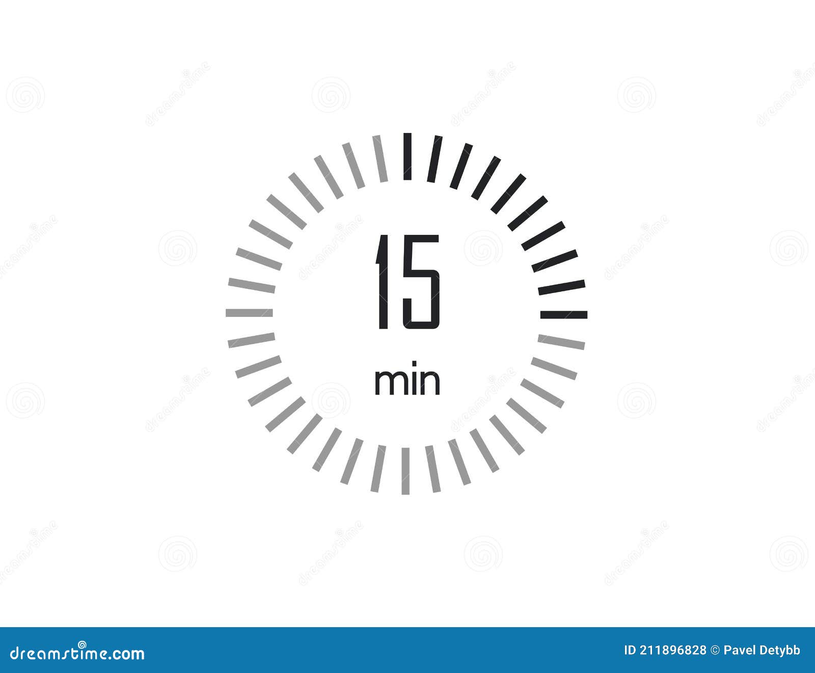 The 15 Minutes, Stopwatch, Digital Timer. Clock and Watch, Vector ...