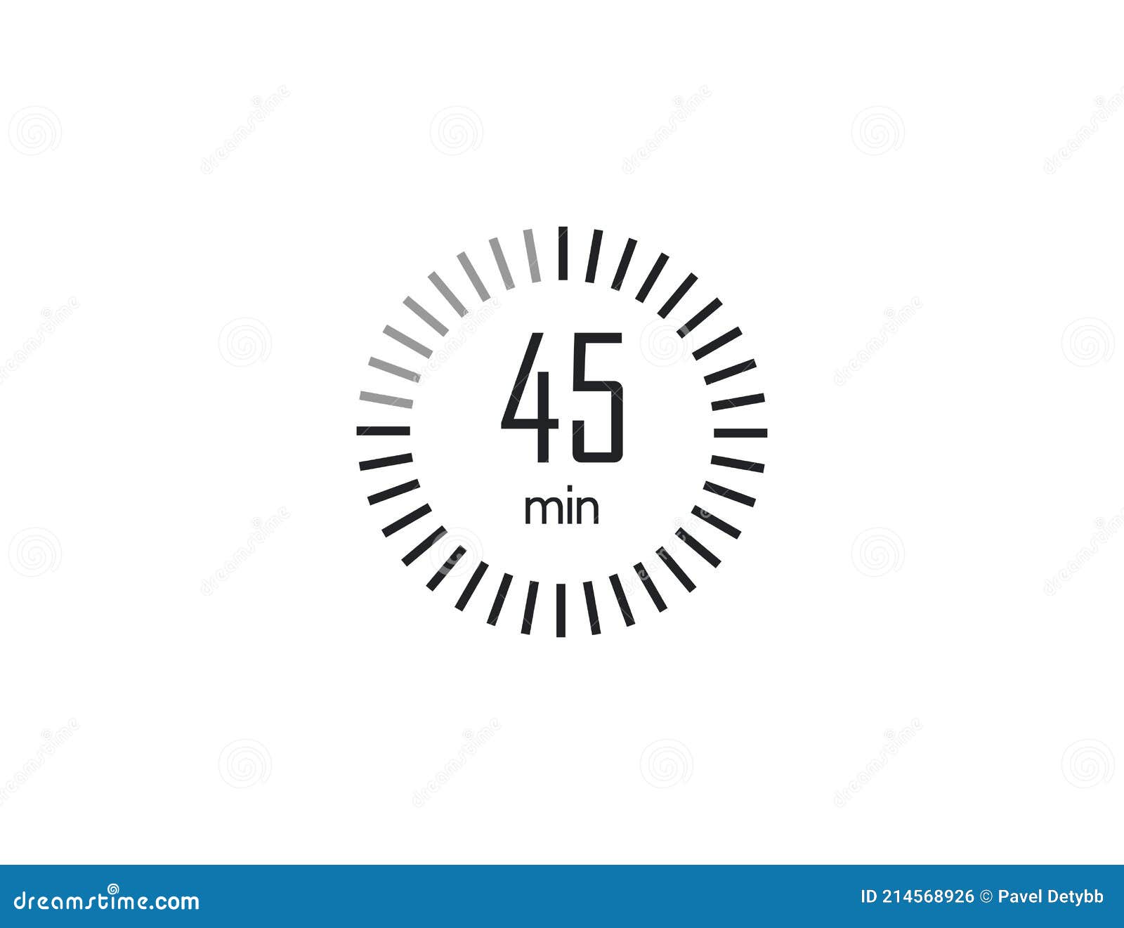 The 45 Minutes, Stopwatch, Digital Timer. Clock and Watch, Vector ...