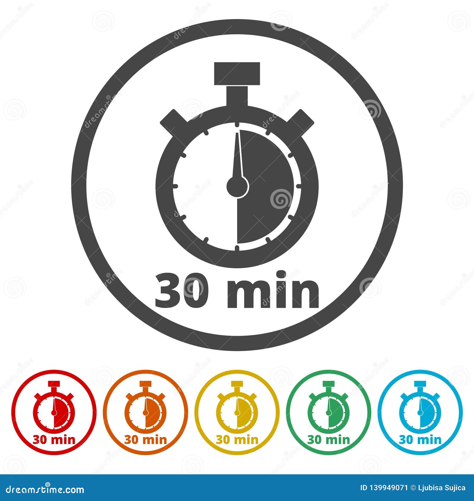 30 Minutes Stopwatch Symbol, Timer Icons Set Stock Vector ... 30 Minutes Stopwatch Symbol, Timer Icons Set Stock Vector ...
