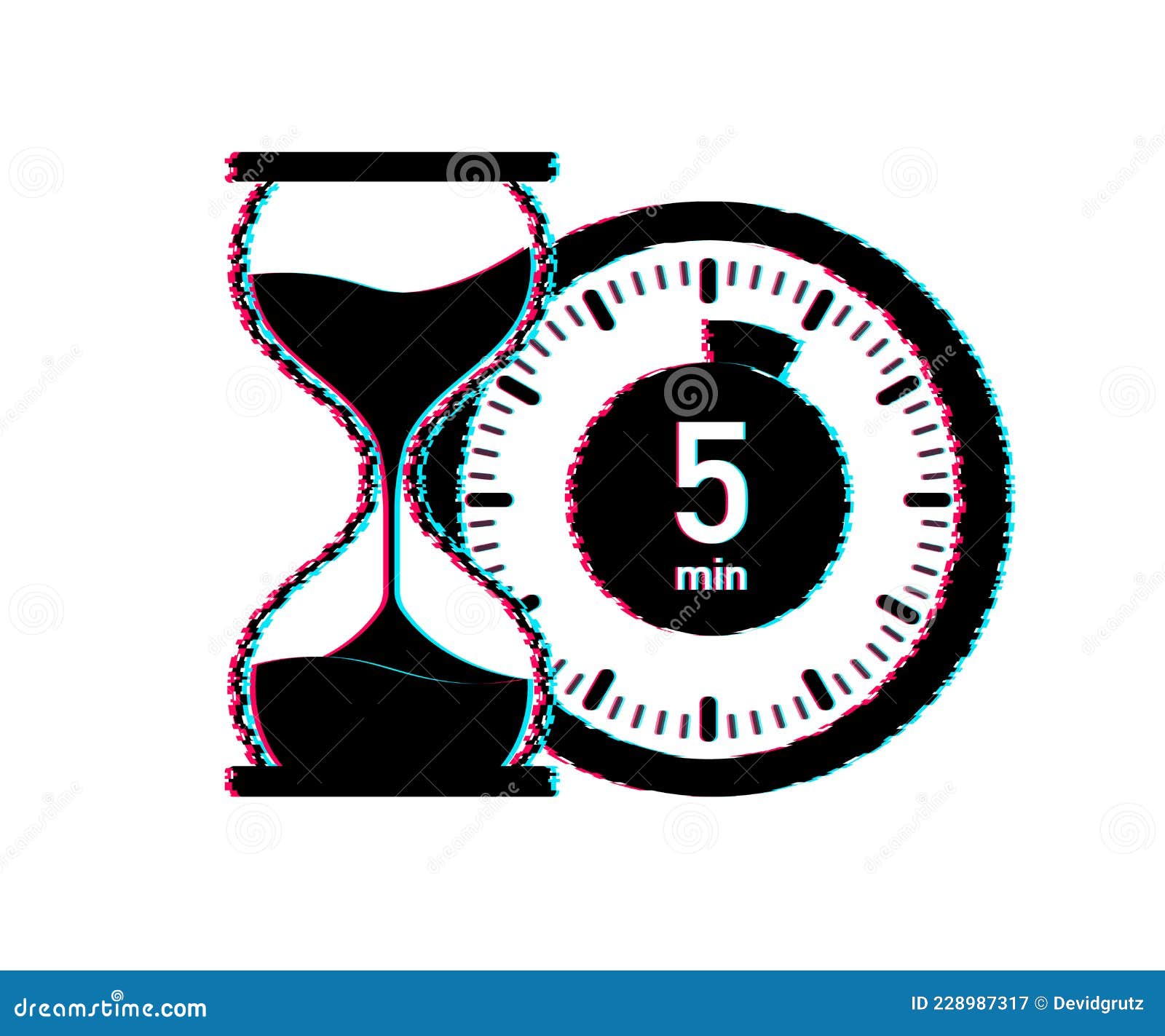 The 5 Minutes, Stopwatch Vector Glitch Icon. Stopwatch Icon in Flat ...