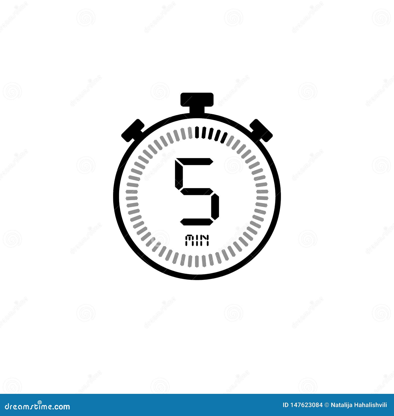 The 5 Minutes, Stopwatch Icon, Digital Timer. Clock Watch, Timer ...
