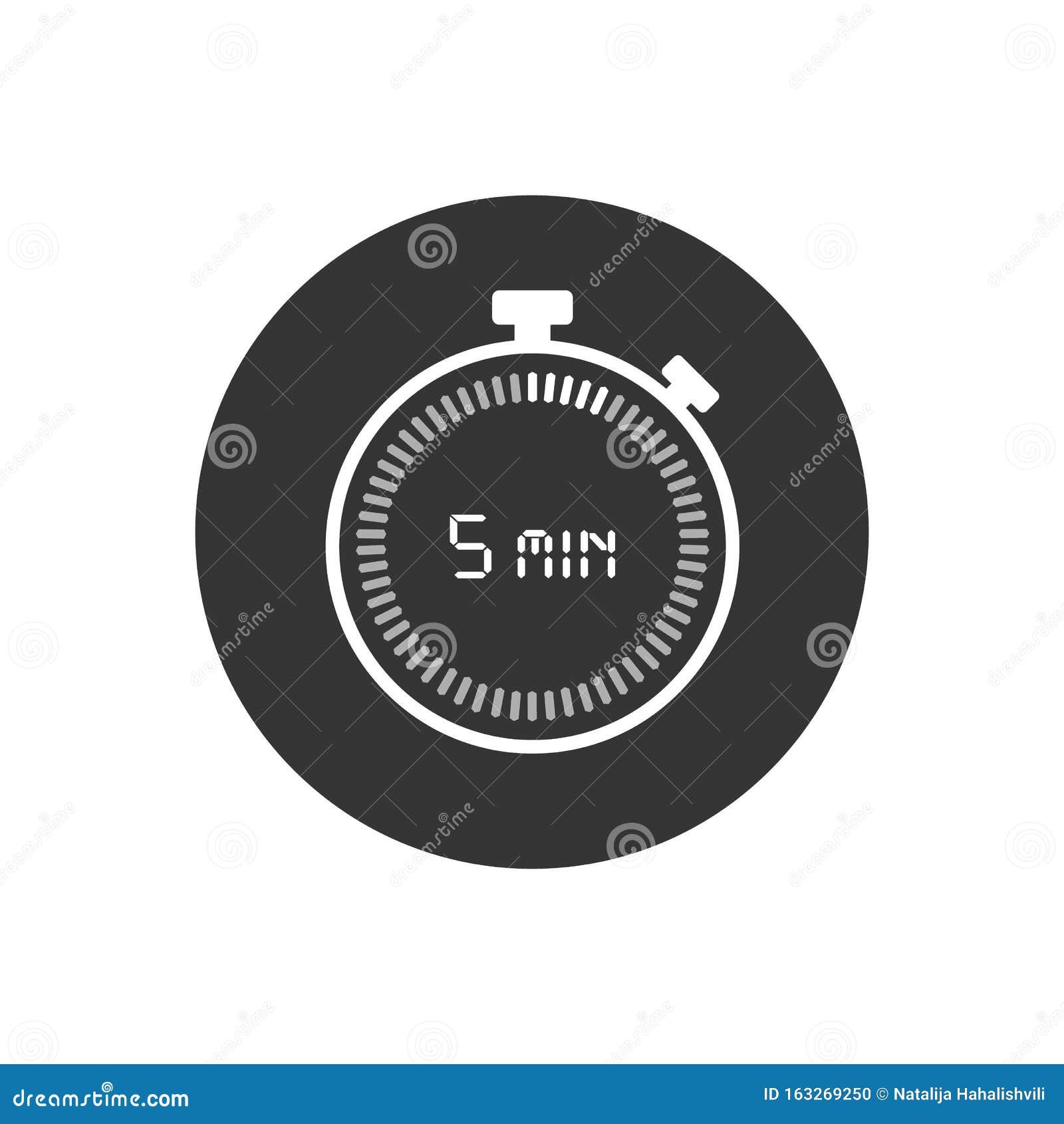 The 5 Minutes, Stopwatch Vector Icon, Digital Timer. Clock and Watch ...
