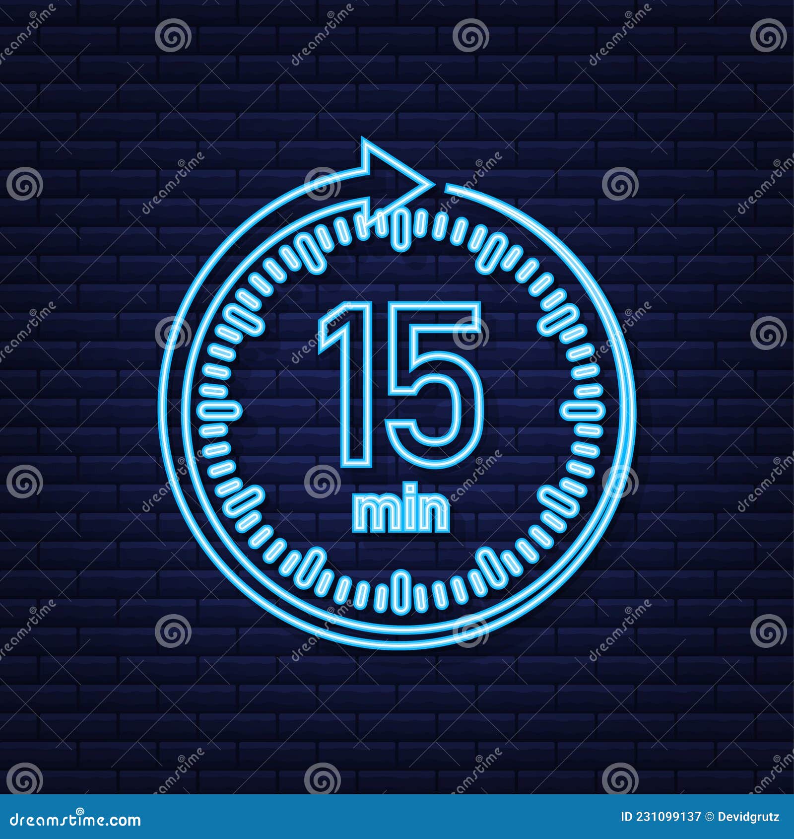 The 15 Minutes, Stopwatch Vector Neon Icon. Stopwatch Icon in Flat ...