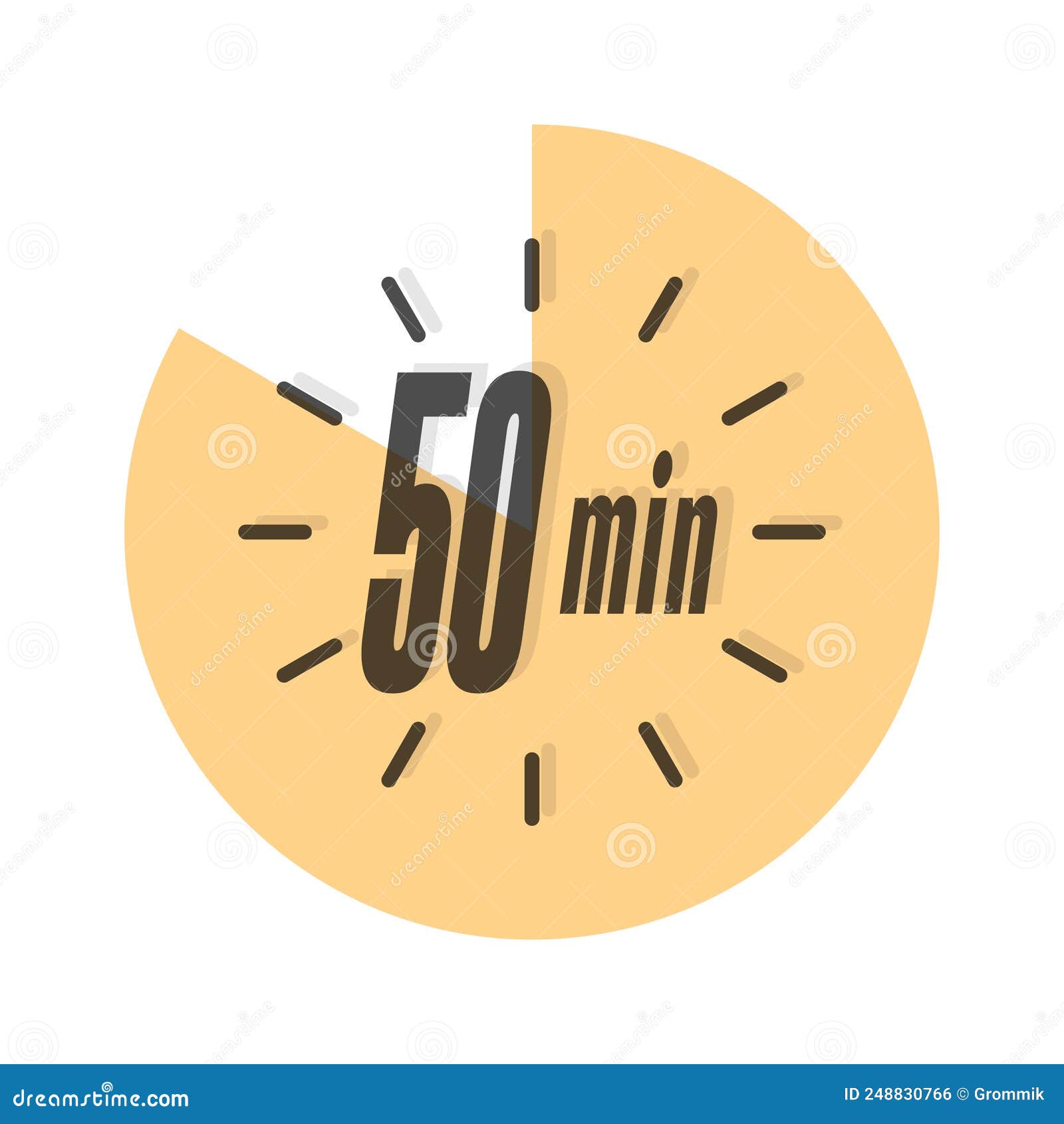 50 Minutes. Timer, Clock, or Stopwatch Icon Stock Vector - Illustration ...