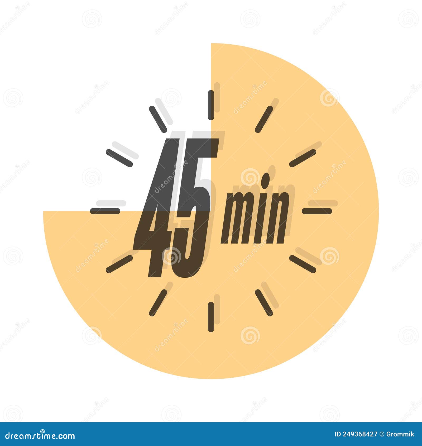 45 Minutes. Timer, Clock, or Stopwatch Icon Stock Vector - Illustration ...