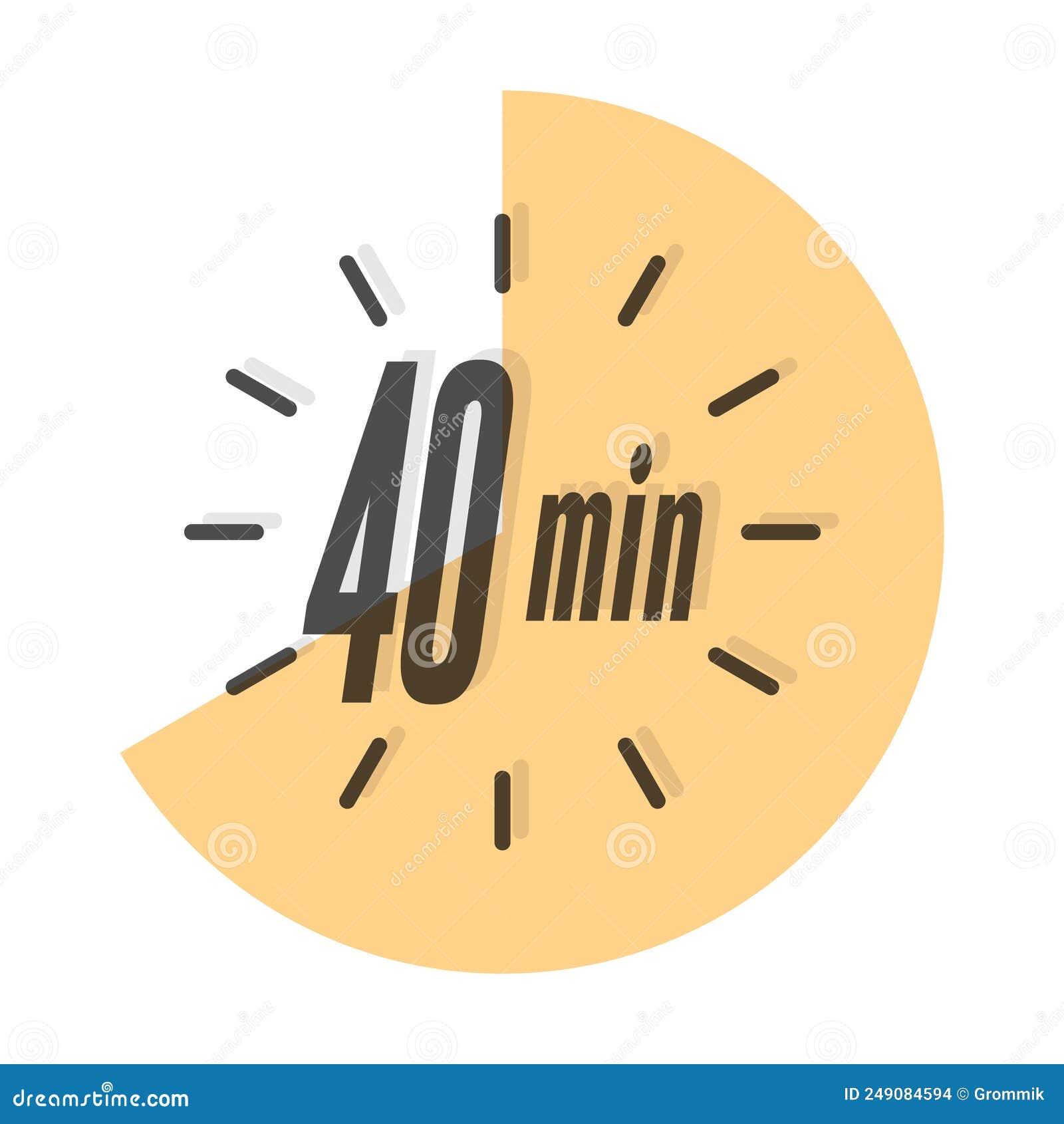 40 Minutes. Timer, Clock, or Stopwatch Icon Stock Vector - Illustration ...