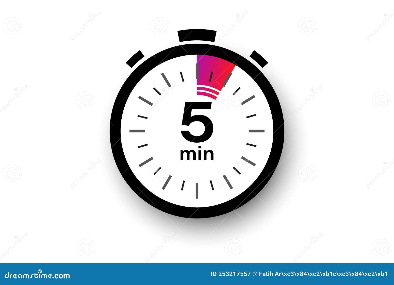 5 Minutes Timer. Stopwatch Symbol in Flat Style. Isolated Vector ... 5 Minutes Timer. Stopwatch Symbol in Flat Style. Isolated Vector ...