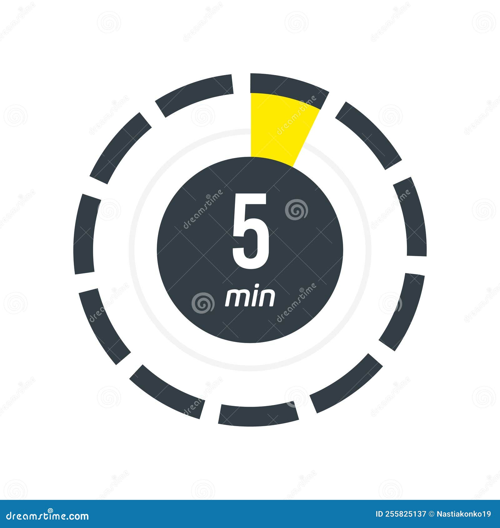 5 Minutes Timer. Stopwatch Symbol in Flat Style. Vector Illustration ...
