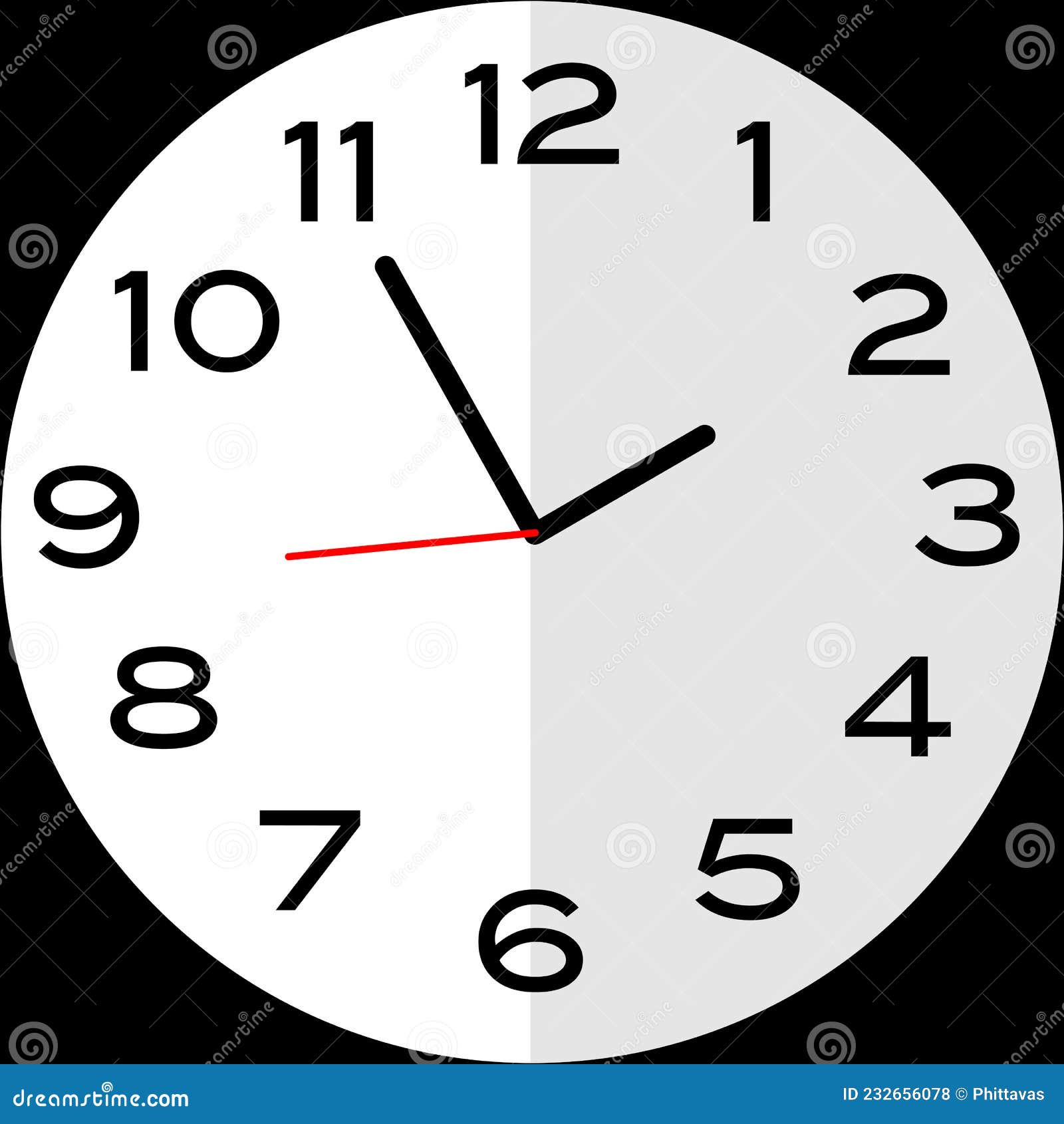 5 Minutes To 2 O`clock Analog Clock Icon Stock Illustration ...