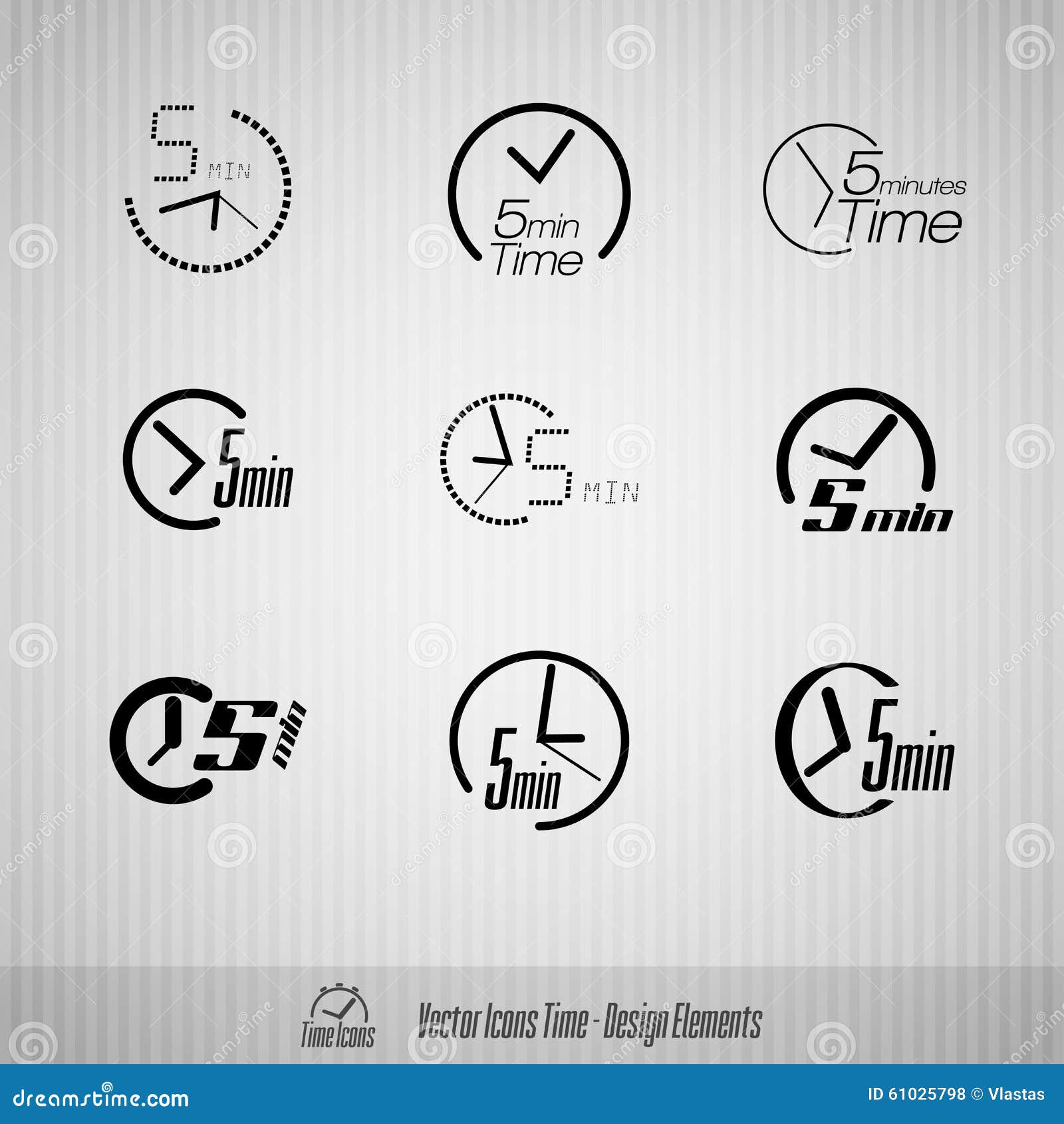 5 minutes vector icons stock vector. Illustration of clock - 61025798