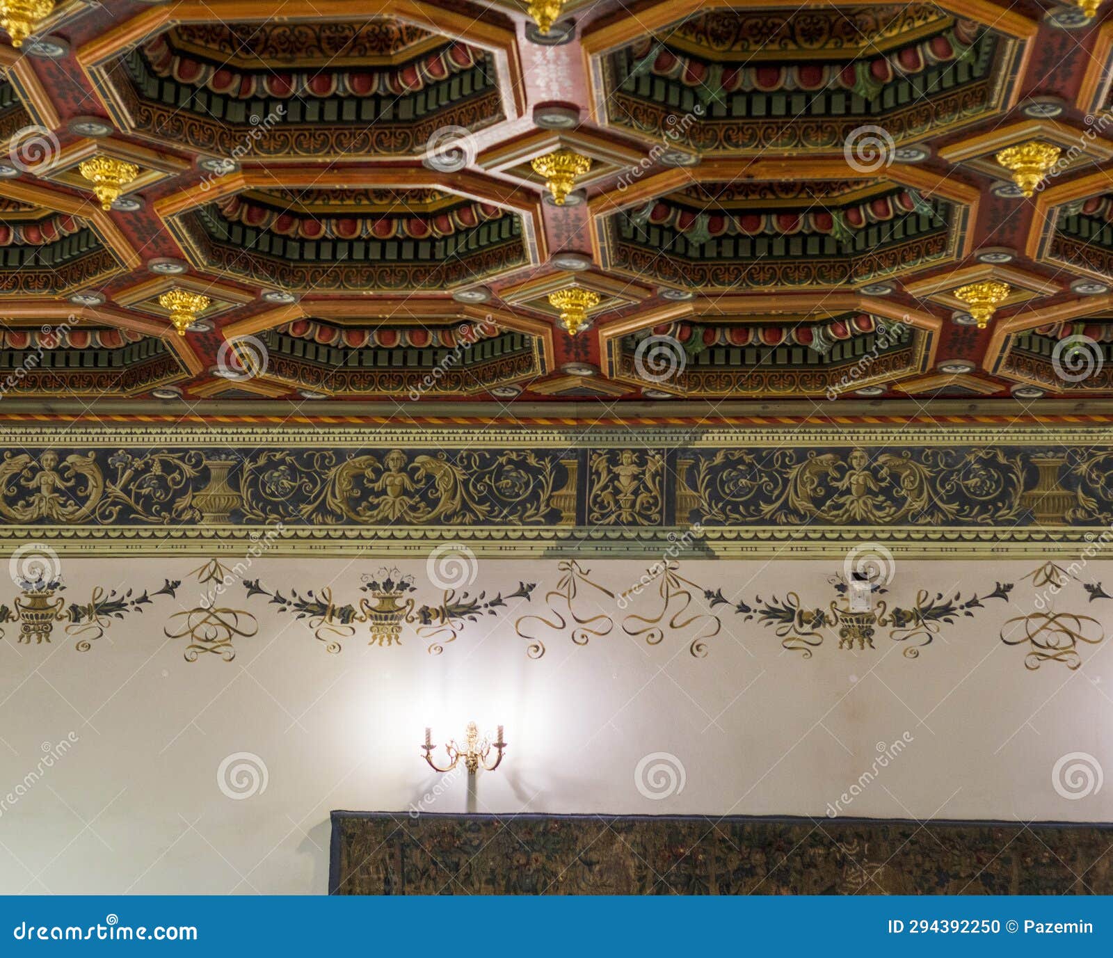 Mir, Belarus - 10.03.2023 - Shot of the One of the Rooms Inside of Mir ...