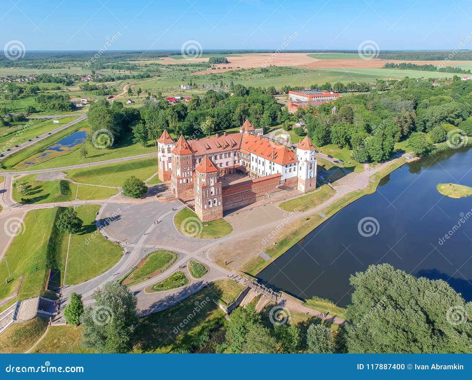 Mir Castle Complex stock photo. Image of blue, belarus - 117887400